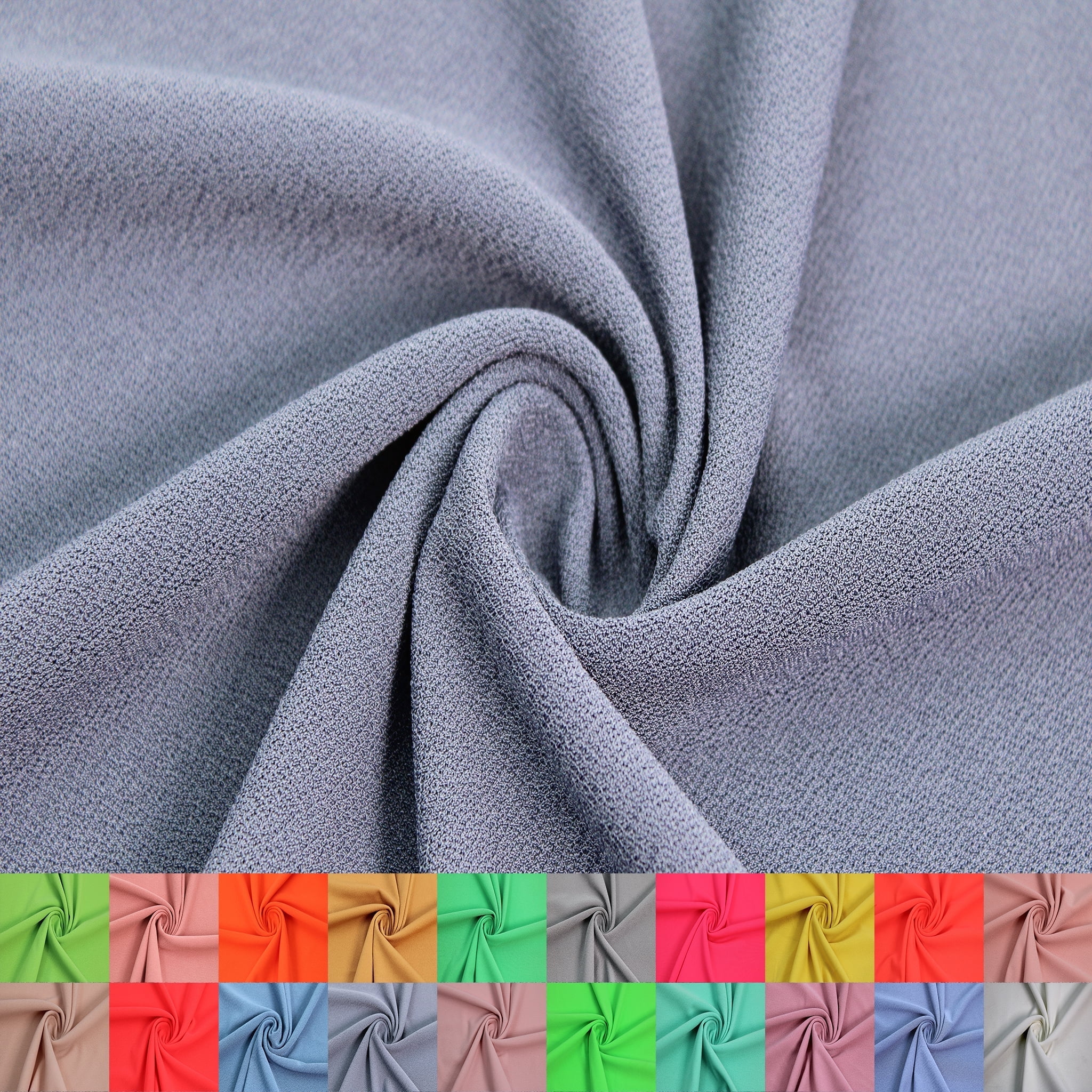 Solid Color ITY Heavy Stretch Moss Crepe Fabric by the Yard- 215GSM ...