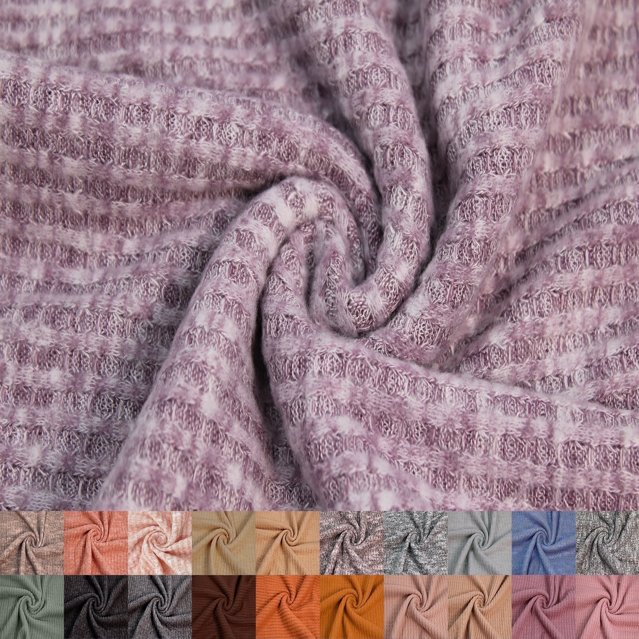 60" Wide Poly Spandex Rayon Rich Waffle Brushed Knit Fabric by the Yard ...