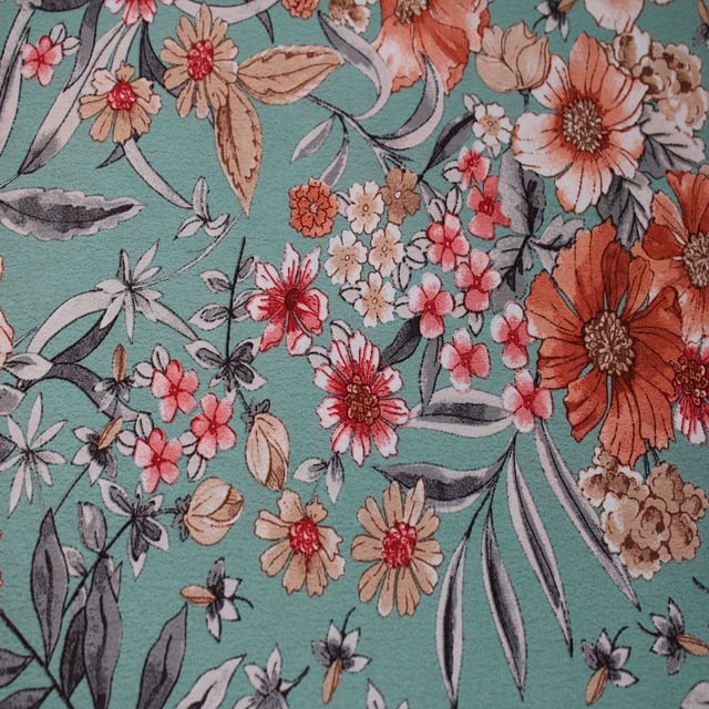 Eggshell Blue Ginger 58" Wide Printed 100% Polyester Moroccan Fabric by ...