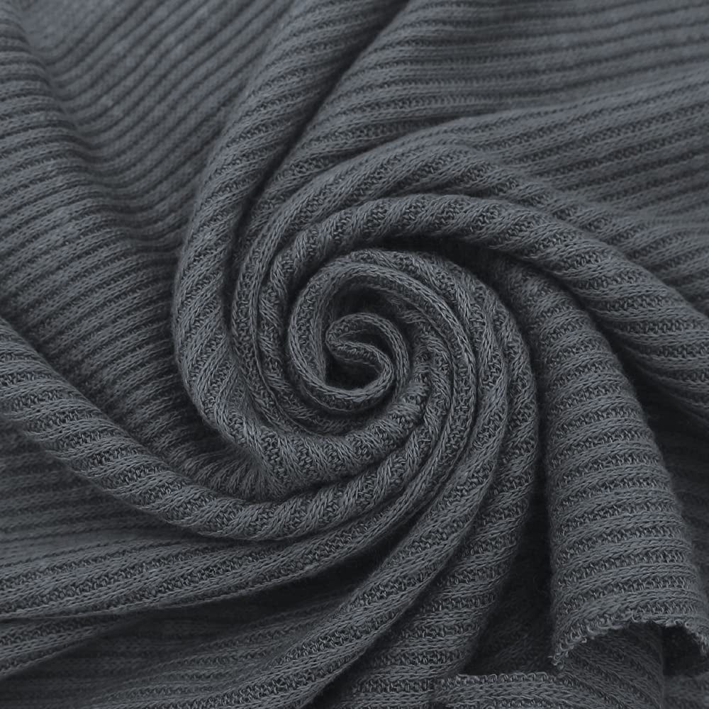 FREE SHIPPING!!! Gray 2x1 Rib Hacci Slub Fabric, DIY Projects by the ...
