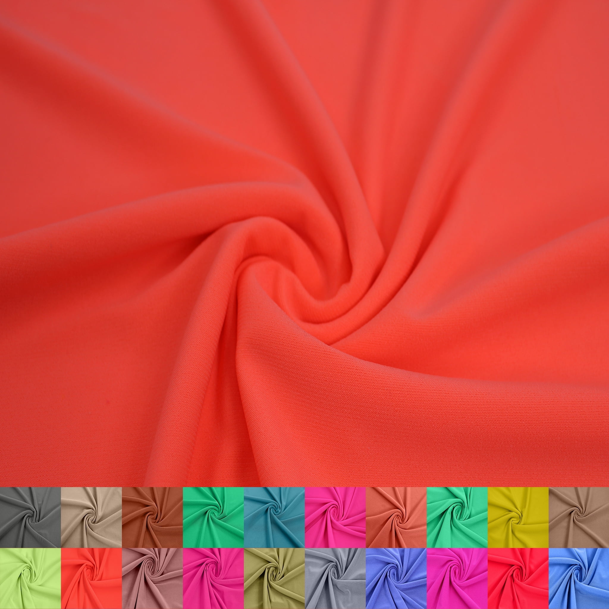 FREE SHIPPING!!! Hot Coral Neon ITY Stretch Jersey Knit Fabric Twist ...