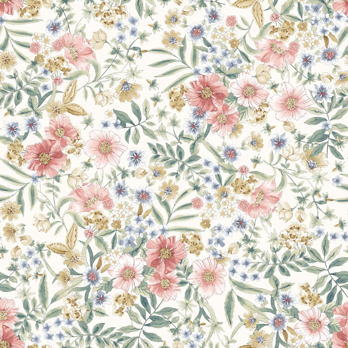 FREE SHIPPING!!! Ivory Peach Floral Pattern Printed on Poly Moroccan ...