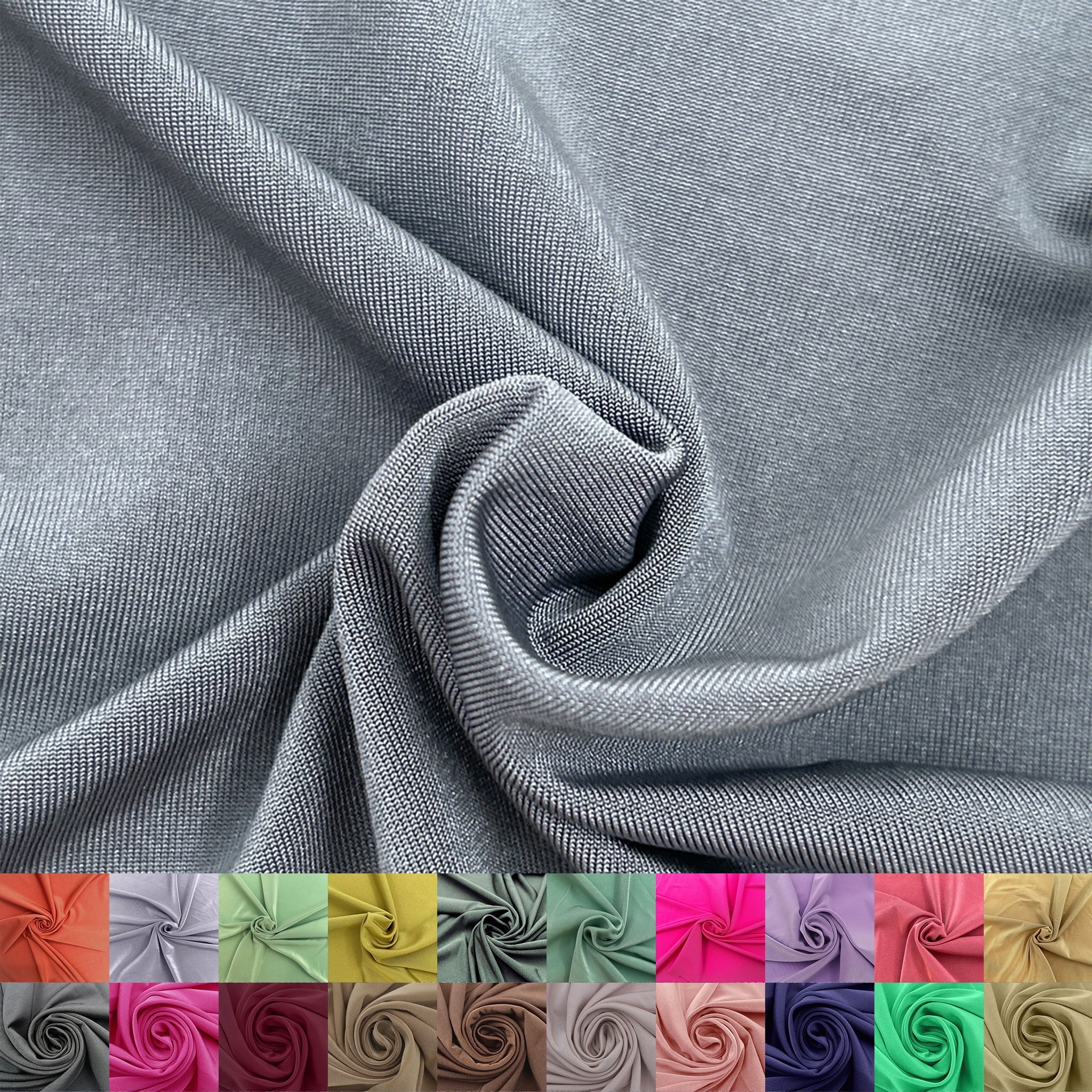 60" Solid Color Polyester Spandex Circular Knit Fabric - 200gsm by the ...