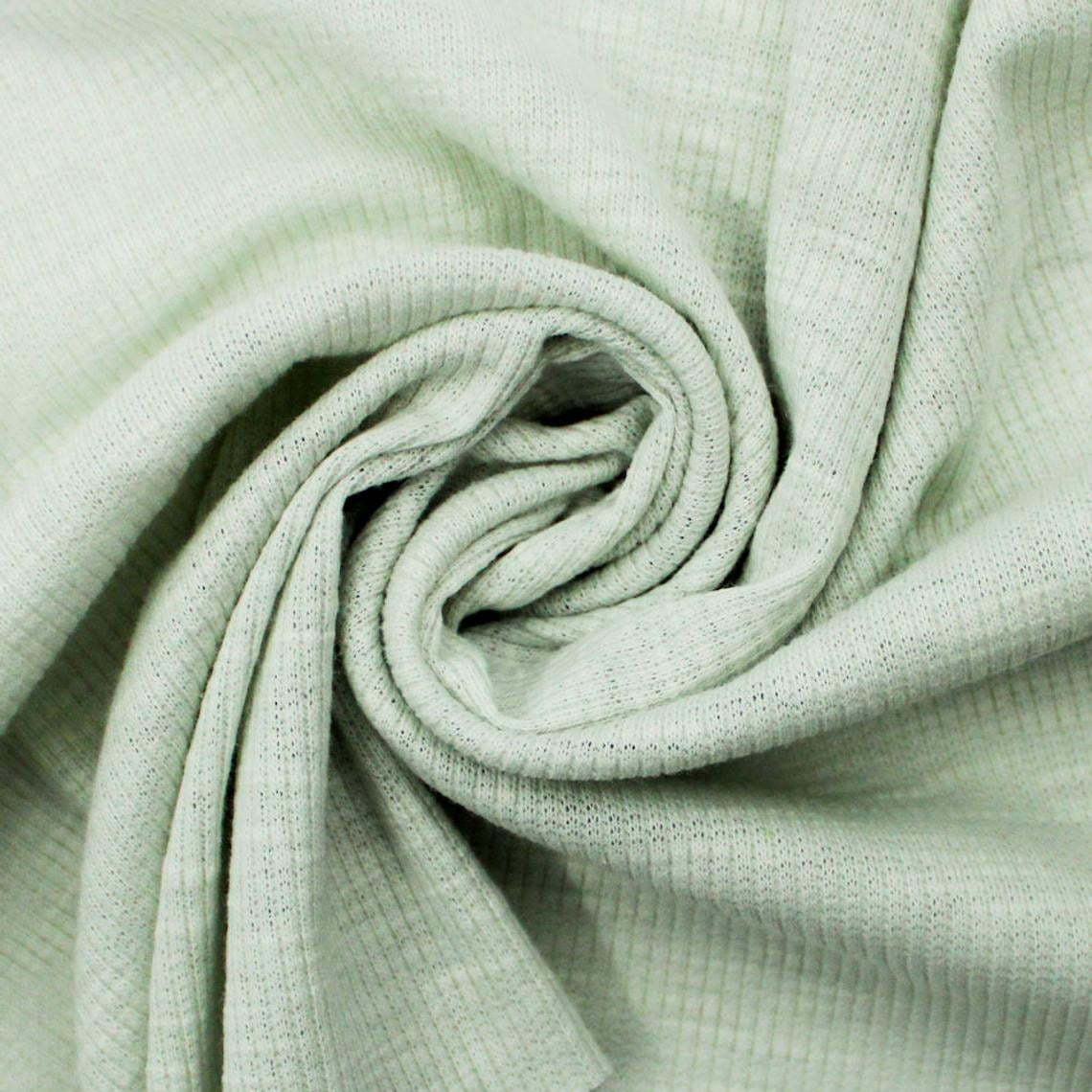 FREE SHIPPING!!! Mint Light Poly Cotton Spandex 2x1 Rib Knit Fabric ...