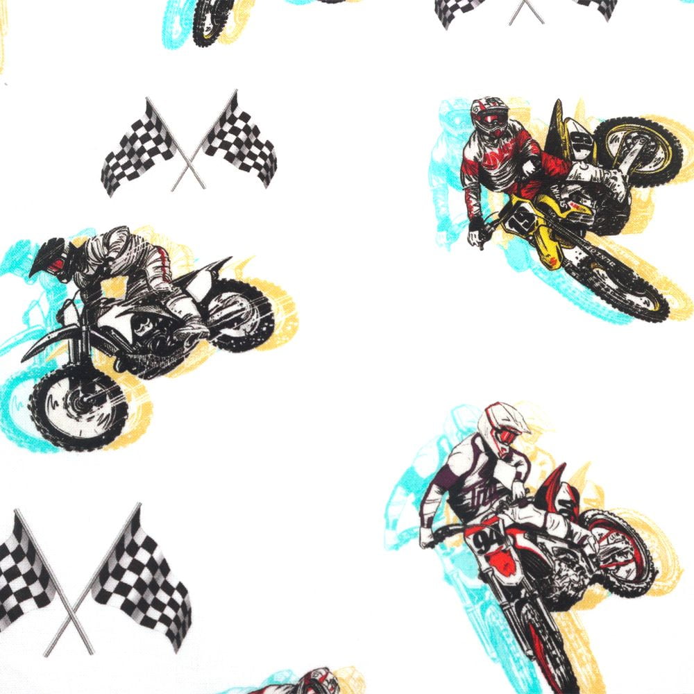 FREE SHIPPING!!! Motorcycle Race Pattern on 100% Cotton Quilting Fabric ...
