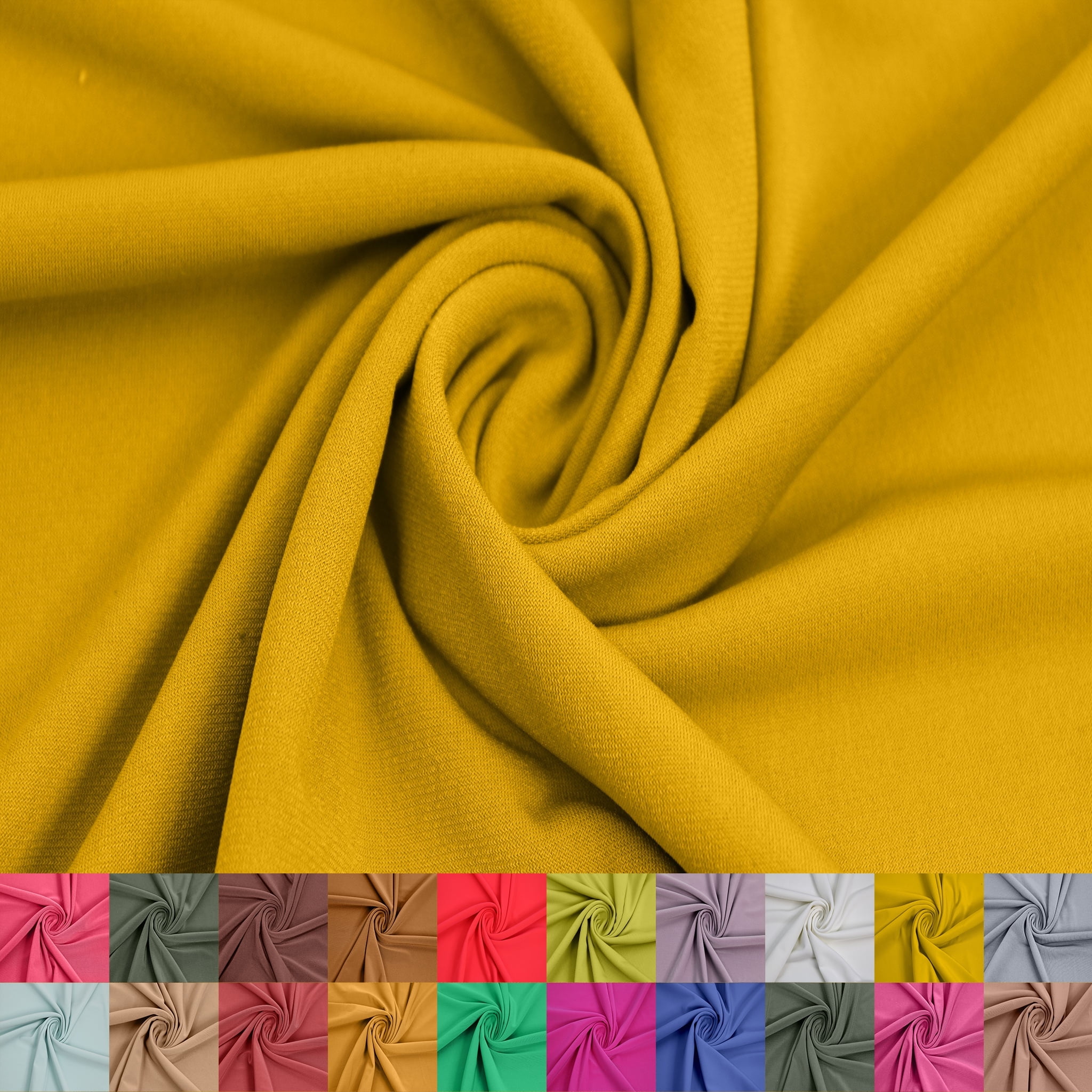 60” ITY Jersey Knit Poly Spandex Fabric - 229 GSM, Medium Weight, 4-Way ...