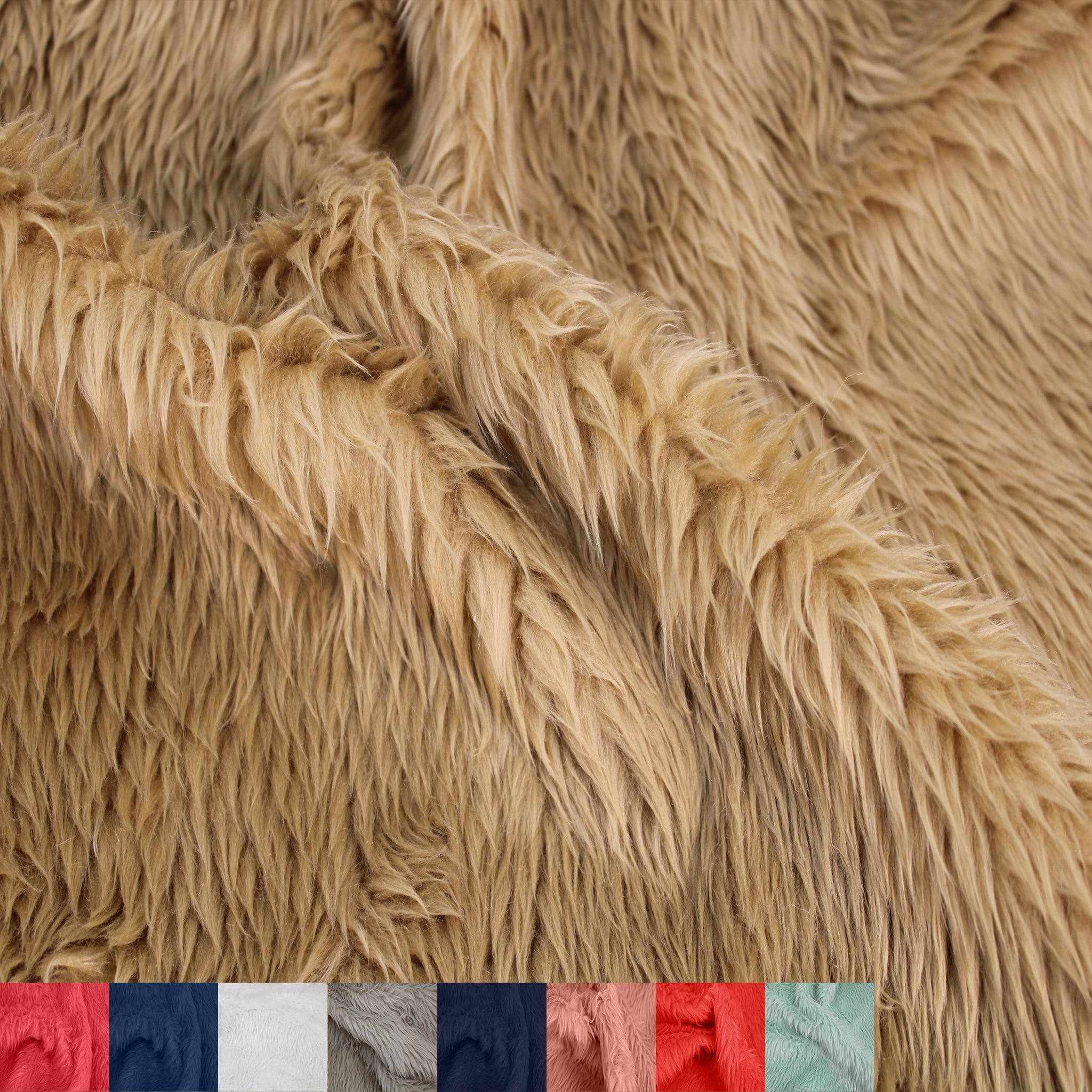 FREE SHIPPING!!! Mustard Light Short Pile Luxury Shag Faux Fur Fabric ...