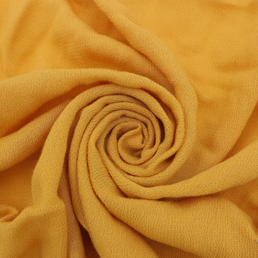 Mustard Solid Rayon Crepe Fabric, DIY Projects by the Yard(CONTINUOUS ...
