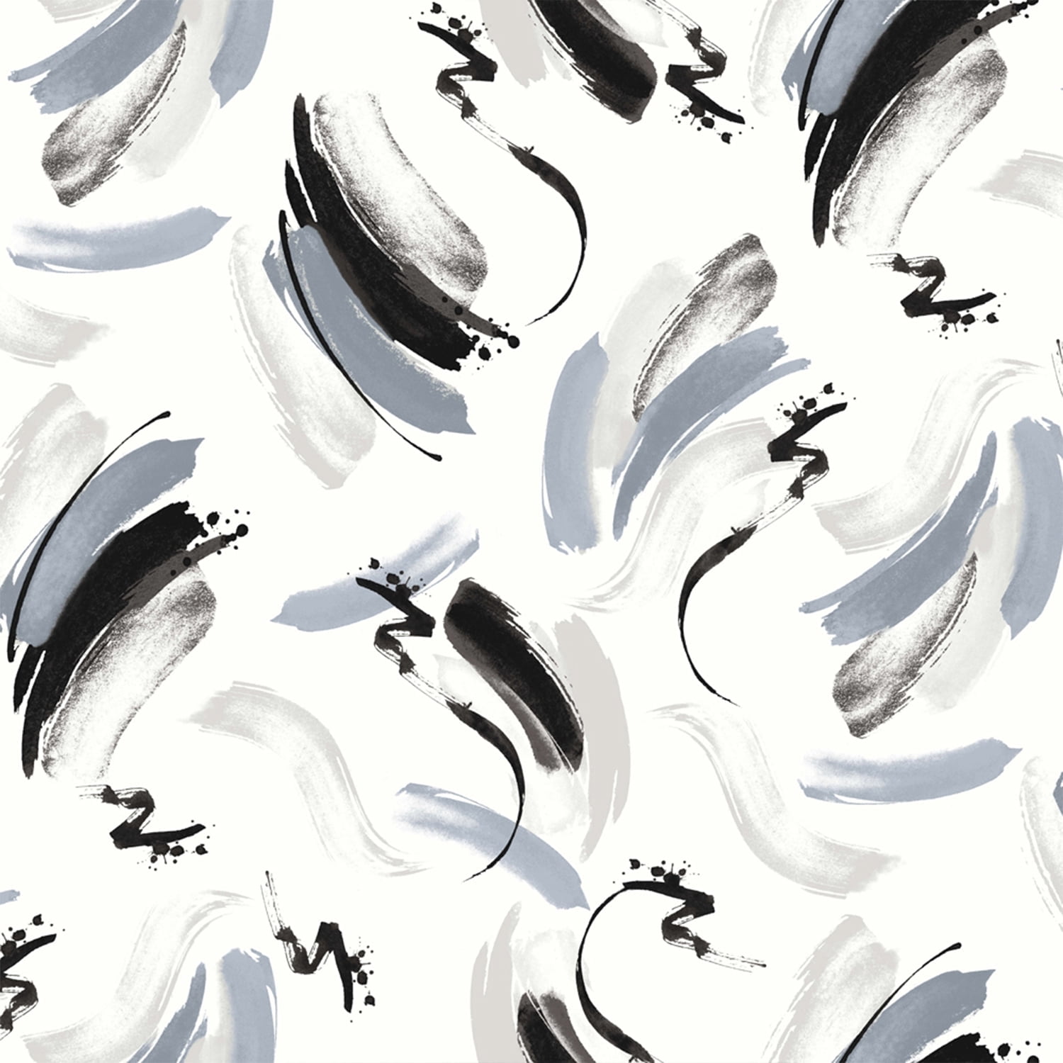 Off White Blue 59" Wide Printed DTY Double-Sided Brushed Fabric by The ...
