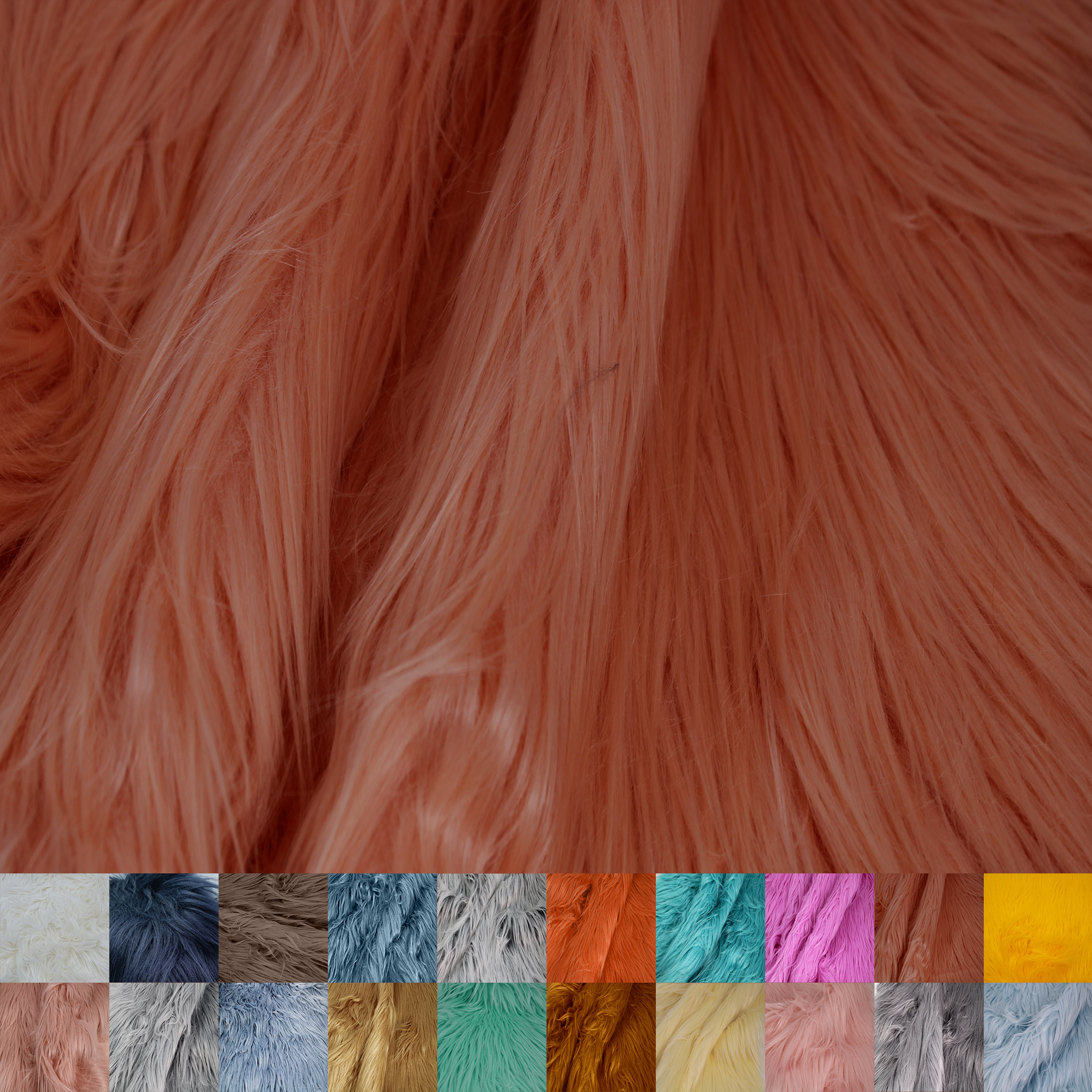 FREE SHIPPING!!! Peach Papaya Faux Fur Fabric Long Pile Mongolian, DIY ...