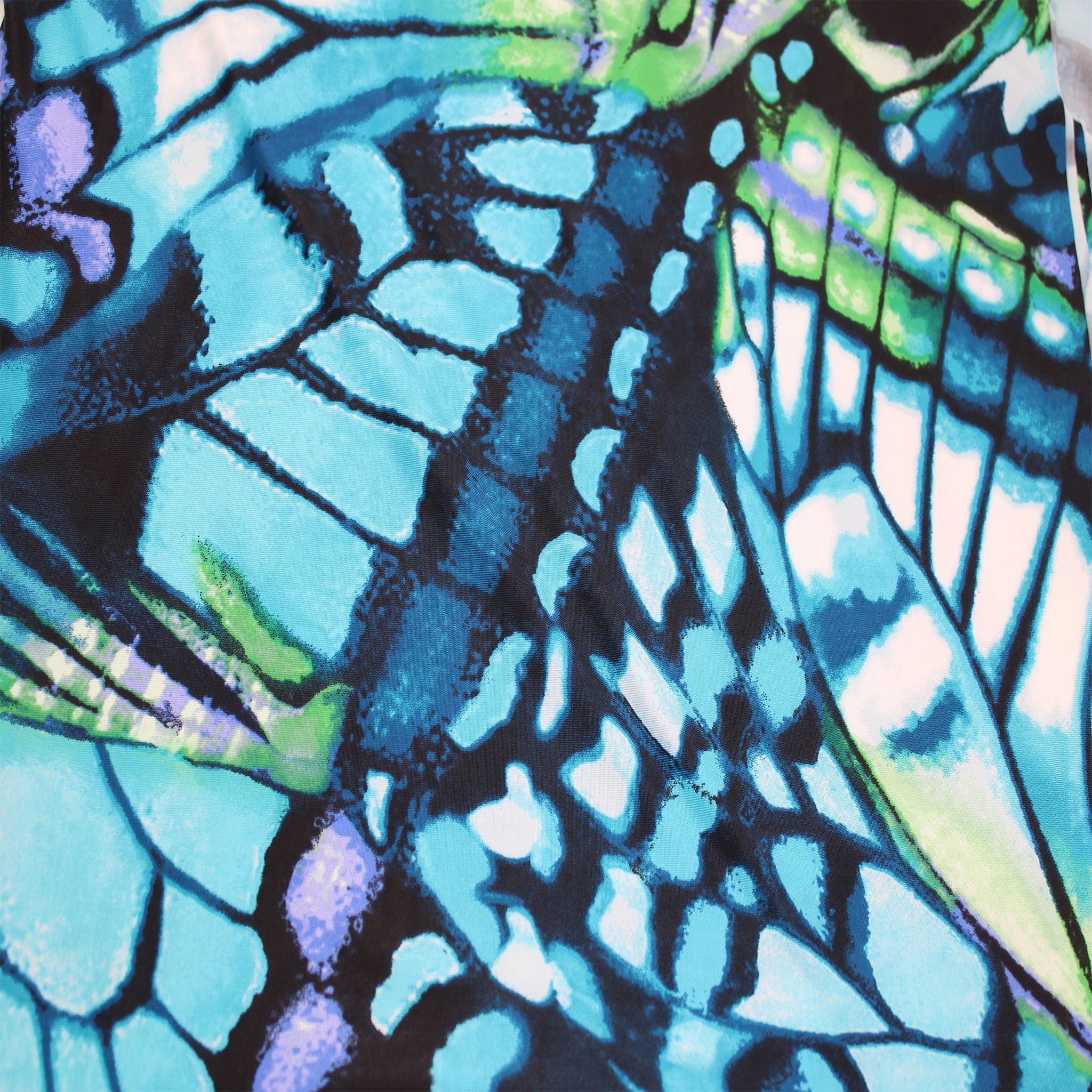 Peacock Blue Kelly Green 60" Wide Printed 4-Way Stretch Venezia ...