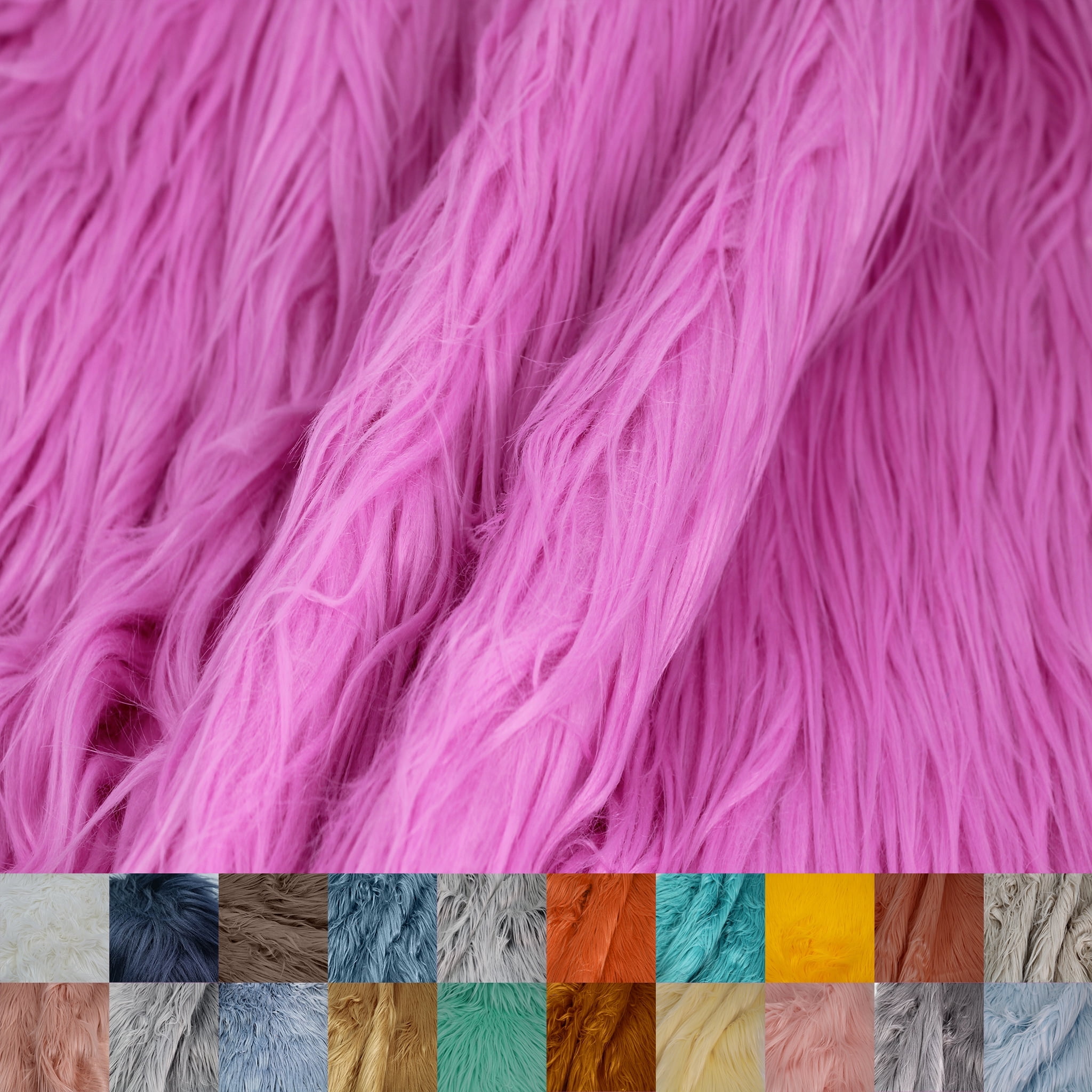 Stylish Fabric Pink Faux Fur Fabric, Solid Print, Sewing & Craft Fabric ...