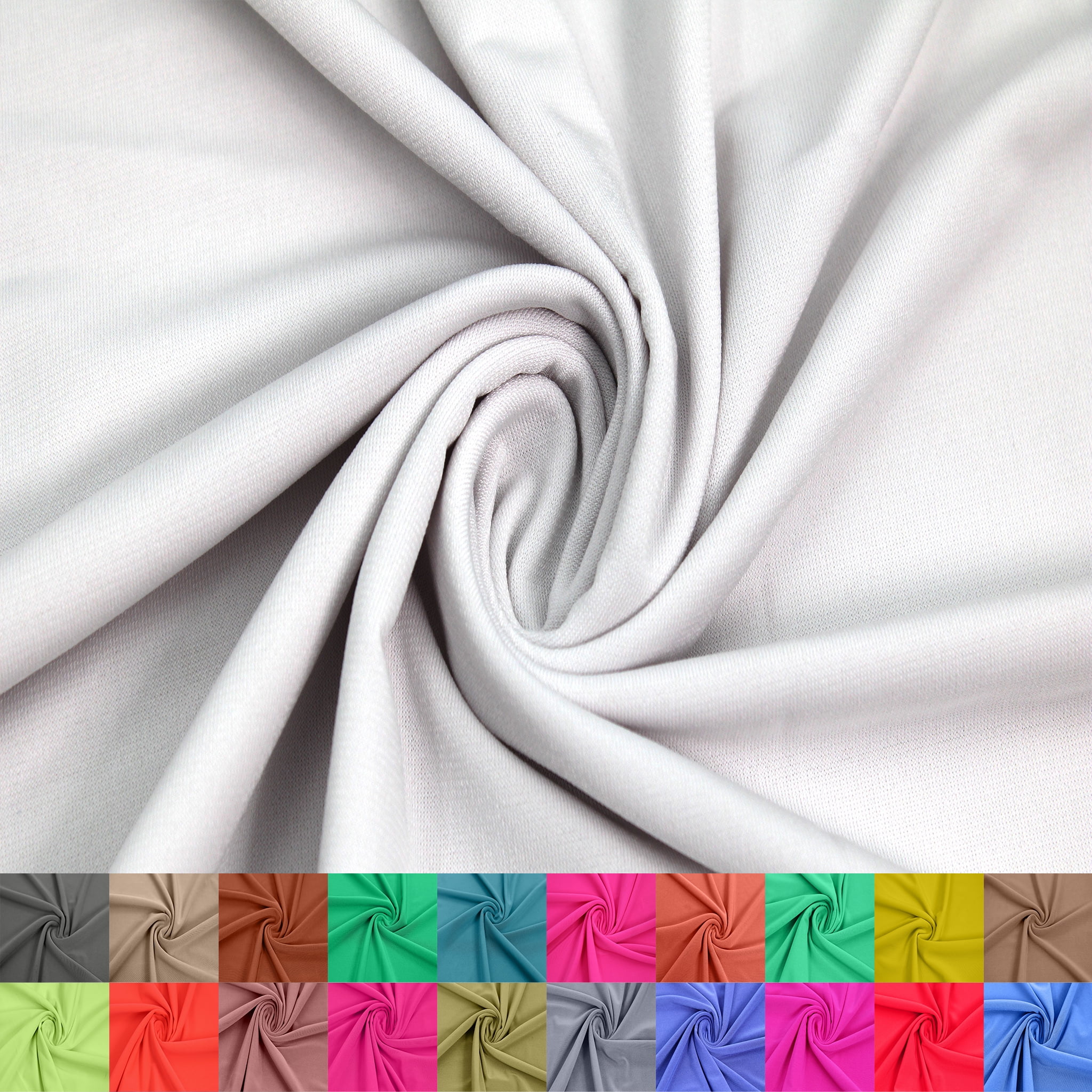 FREE SHIPPING!!! WHITE ITY Stretch Jersey Knit Fabric Twist Yarns ITY ...