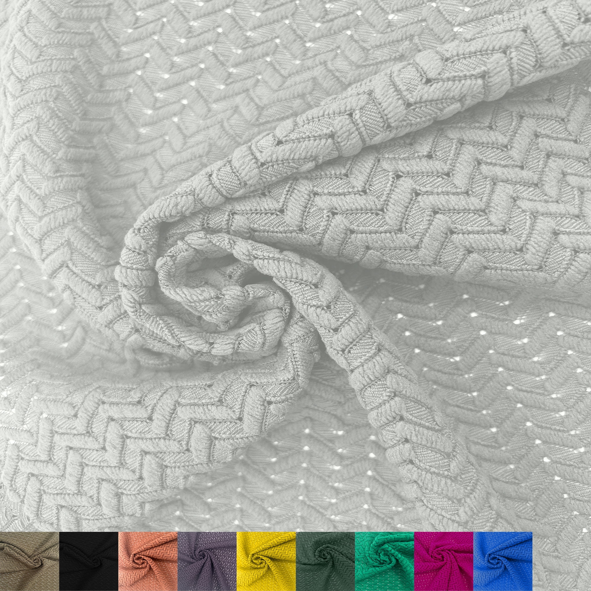 FREE SHIPPING!!! White Minimal Stretch Chevron Jacquard knit Fabric ...