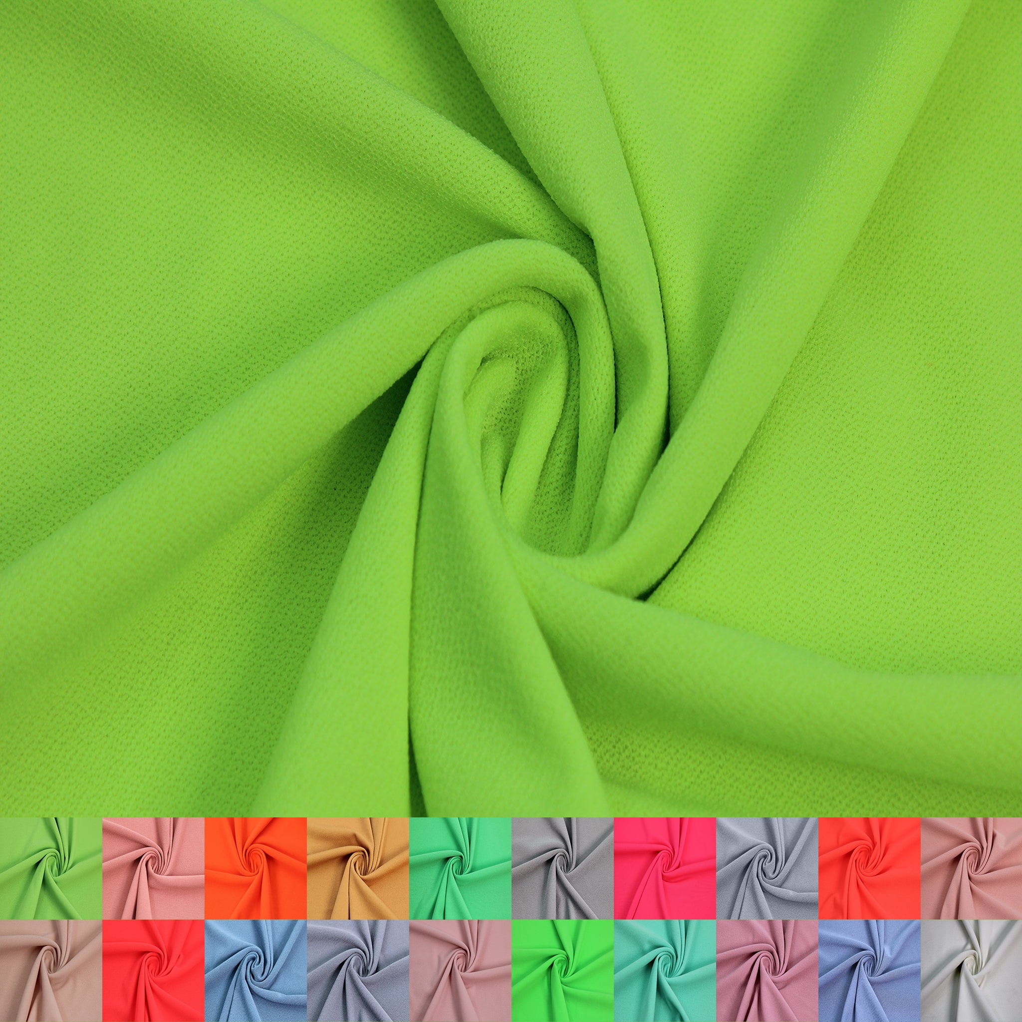 FREE SHIPPING!!! Yellow Neon Solid ITY Heavy Stretch Moss Crepe Fabric ...