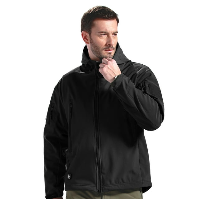 FREE SOLDIER Mens Winter Soft Shell Hooded Jacket Male Waterproof Coat - Walmart.com