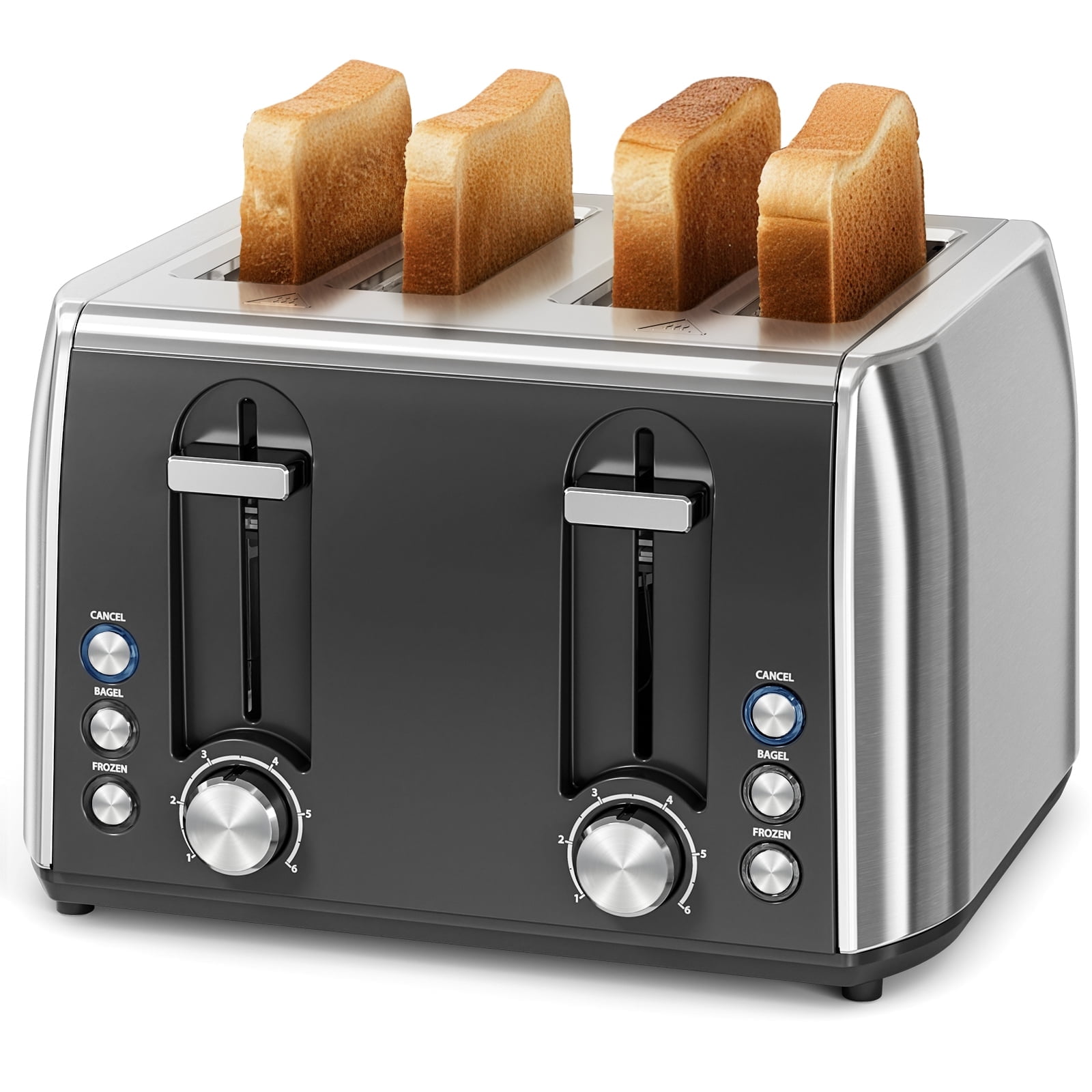 FREE VILLAGE 4 Slice Toaster, 6 Browning Settings, Removable Crumb Tray ...