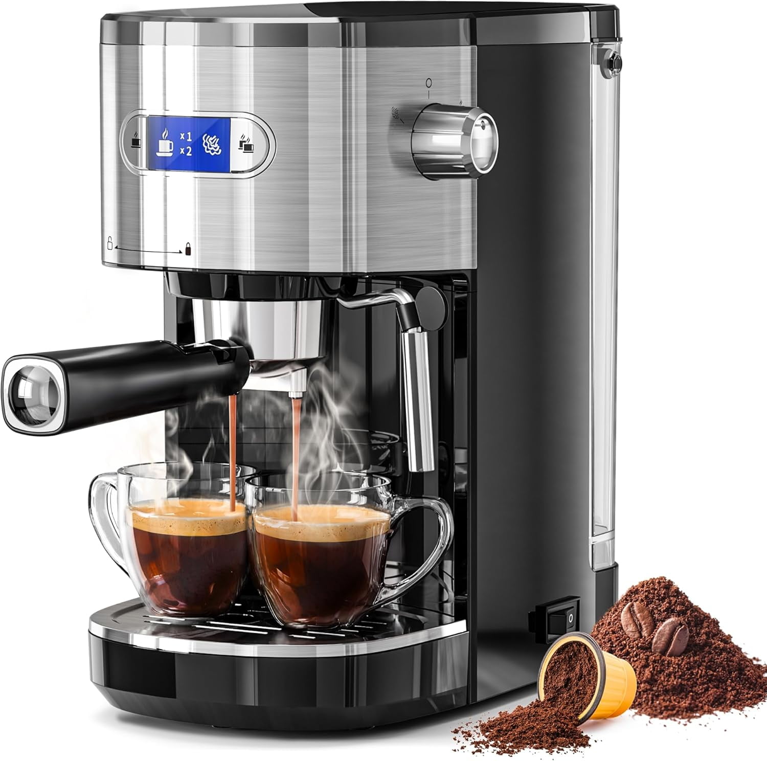 FREE VILLAGE Espresso Machine 20 Bar, Compact Espresso Coffee Maker ...
