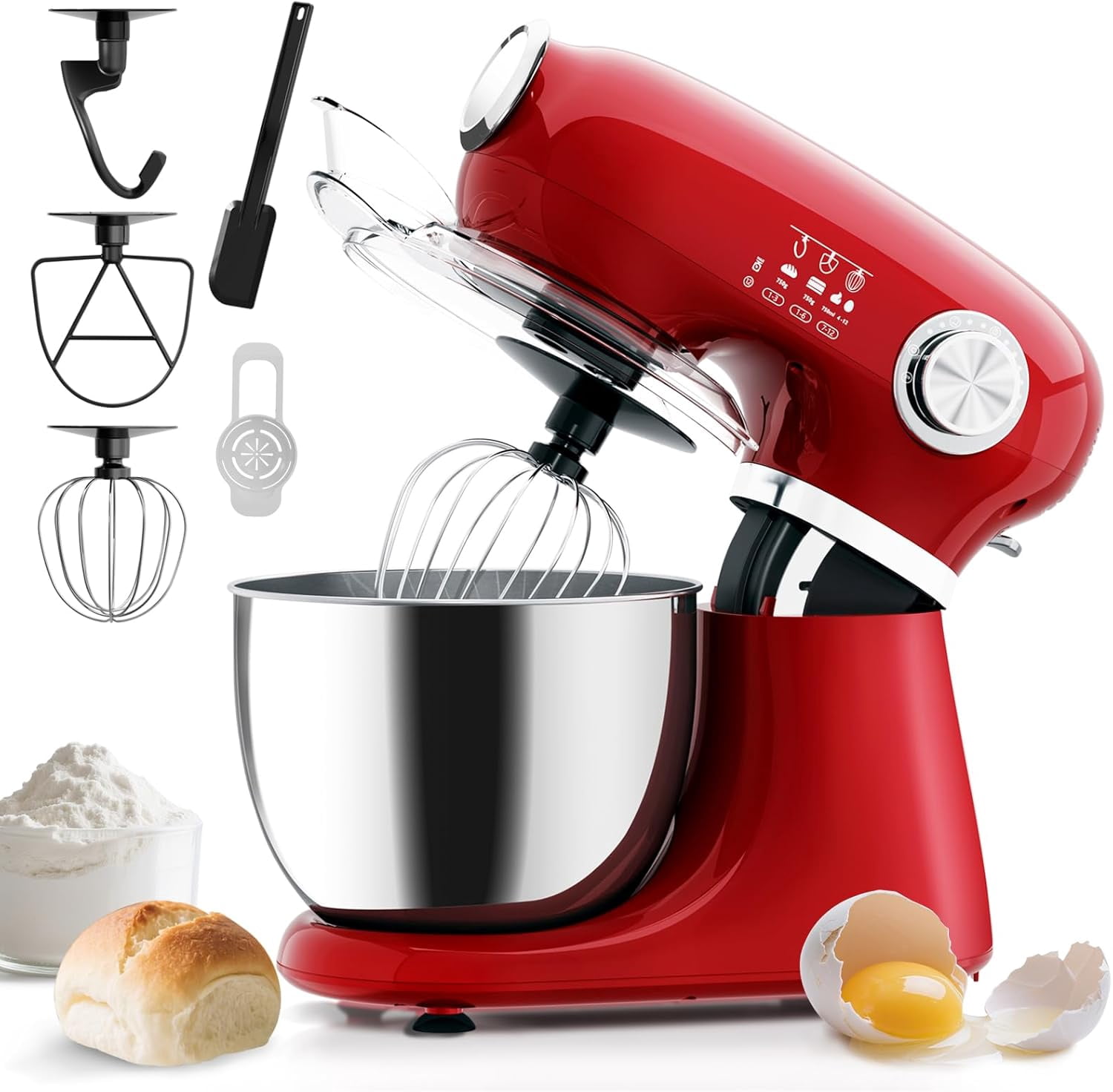 FREE VILLAGE Stand Mixer,12 Speed Tilt-Head Kitchen Electric Mixer With ...