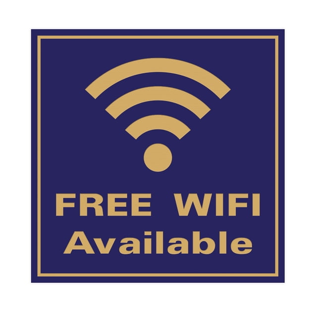 FREE WIFI AVAILABLE Wall / Door Sign - Blue / Gold (Large) - Walmart ...