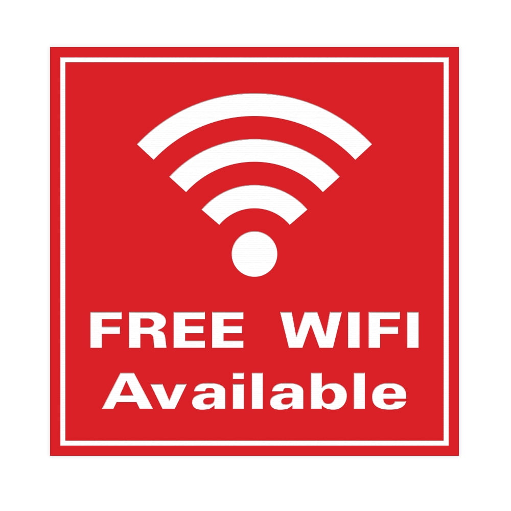 FREE WIFI AVAILABLE Wall / Door Sign -Red (Large) - Walmart.com