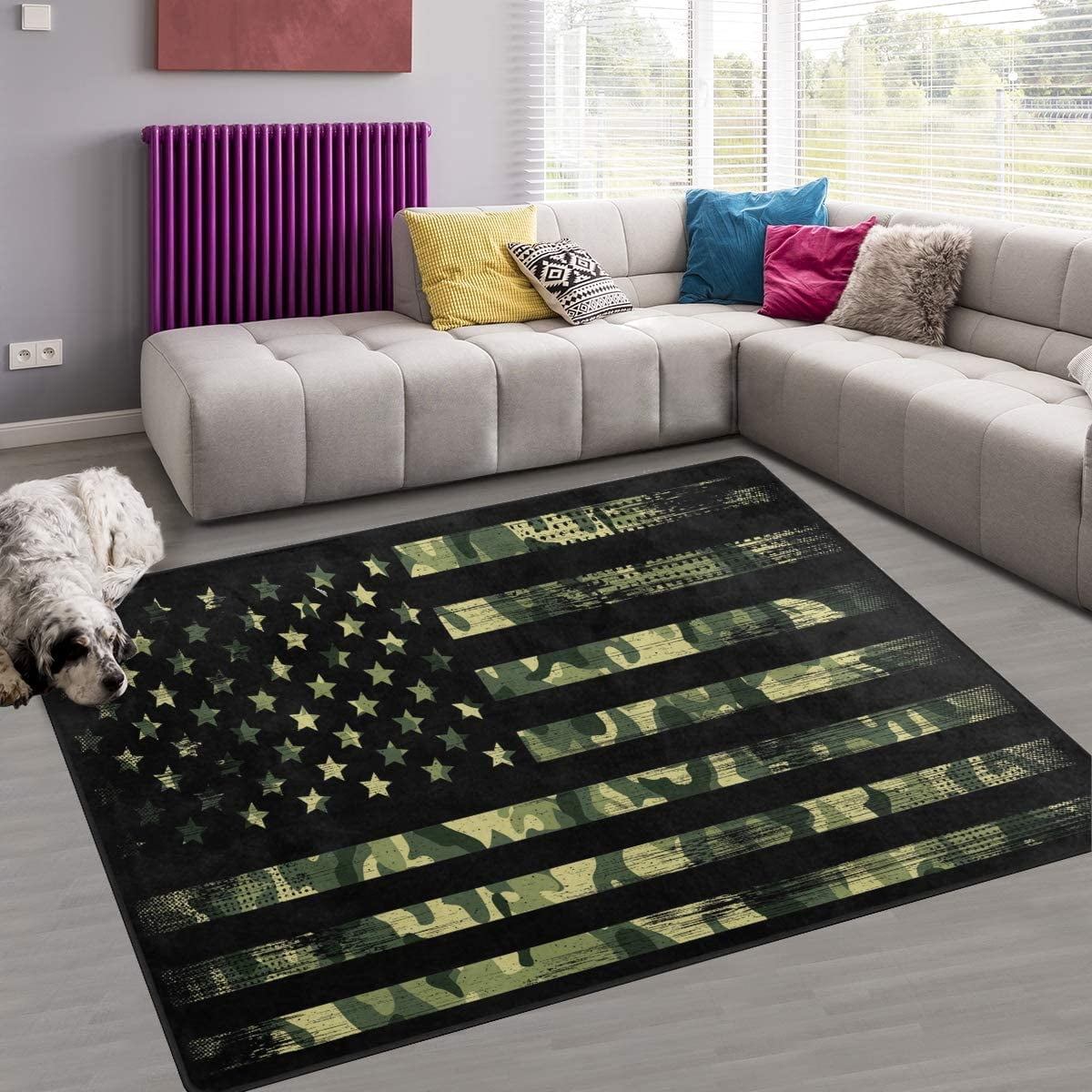 FREEAM 4th of July Non Slip Area Rug for Living Dinning Room Bedroom Kitchen, 5' x 7'(58 x 80 ...