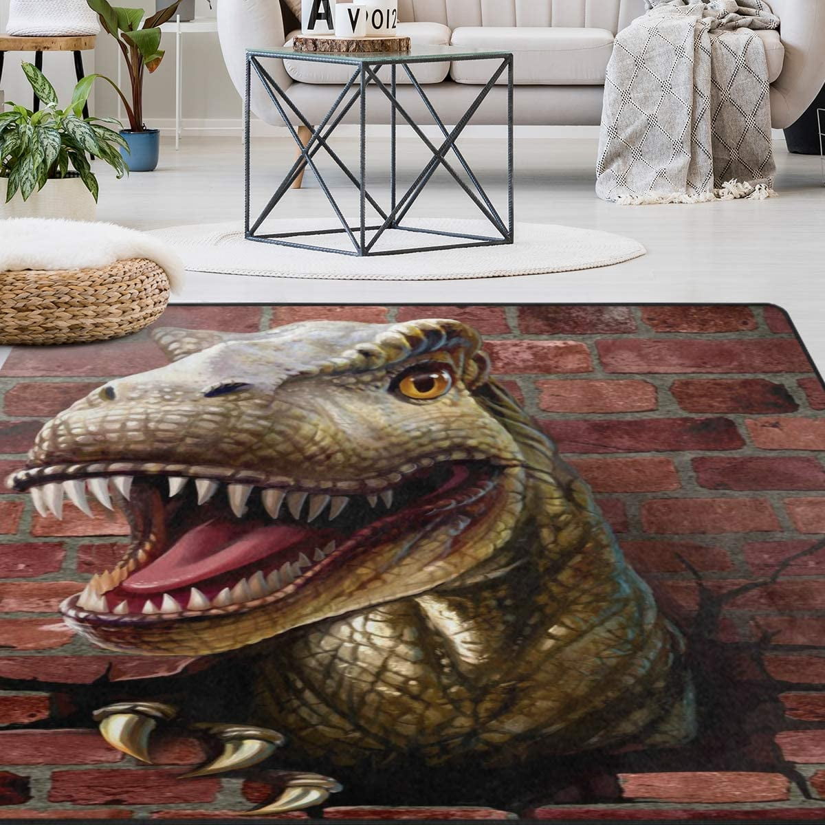 FREEAM Animal Dinosaur Non Slip Area Rug for Living Dinning Room ...