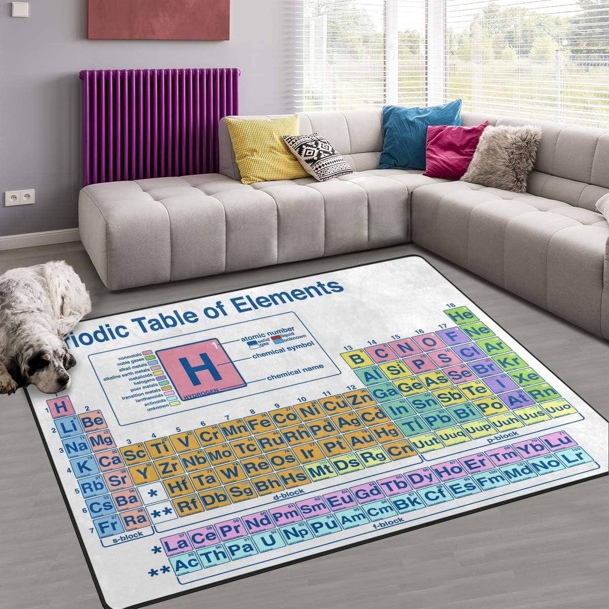 FREEAM Education Educational Learning Area Rug 3'x5', Periodic Table of ...