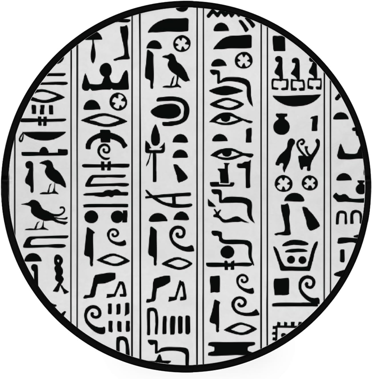 FREEAM Kids Round Nursery Area Rug 5 ft Egyptian Ornaments and ...