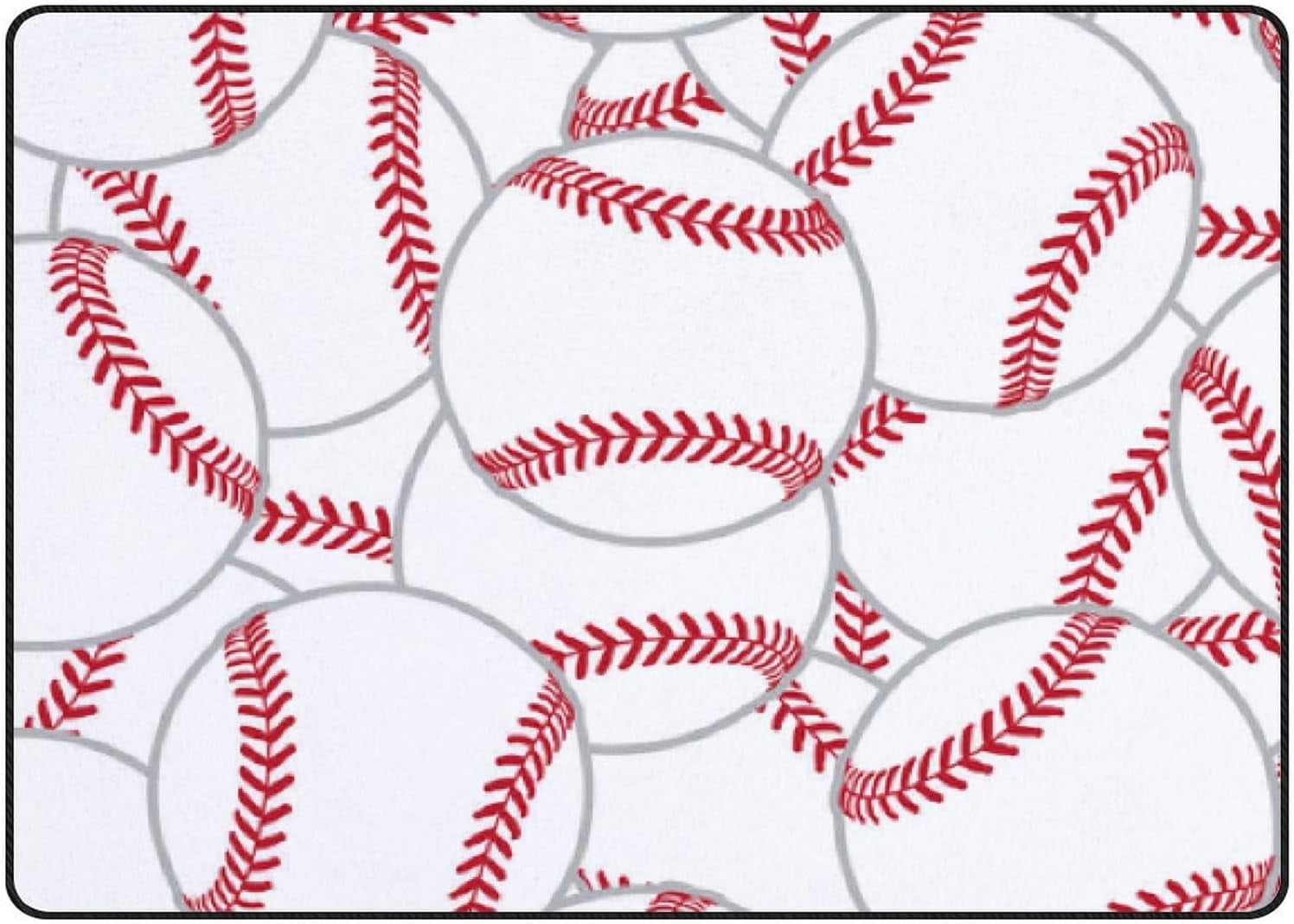 FREEAM Soft Foam Nursery Area Rugs Baseball Seamless Pattern Tennis ...