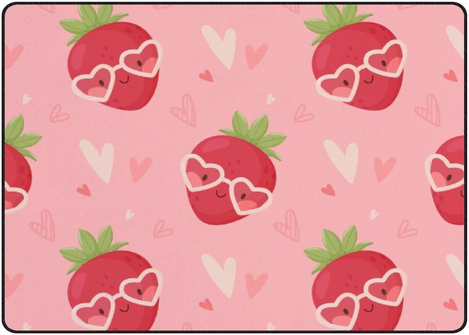 FREEAM Soft Rug Large Area Rugs, Valentine’s Day Strawberry Comfortable ...