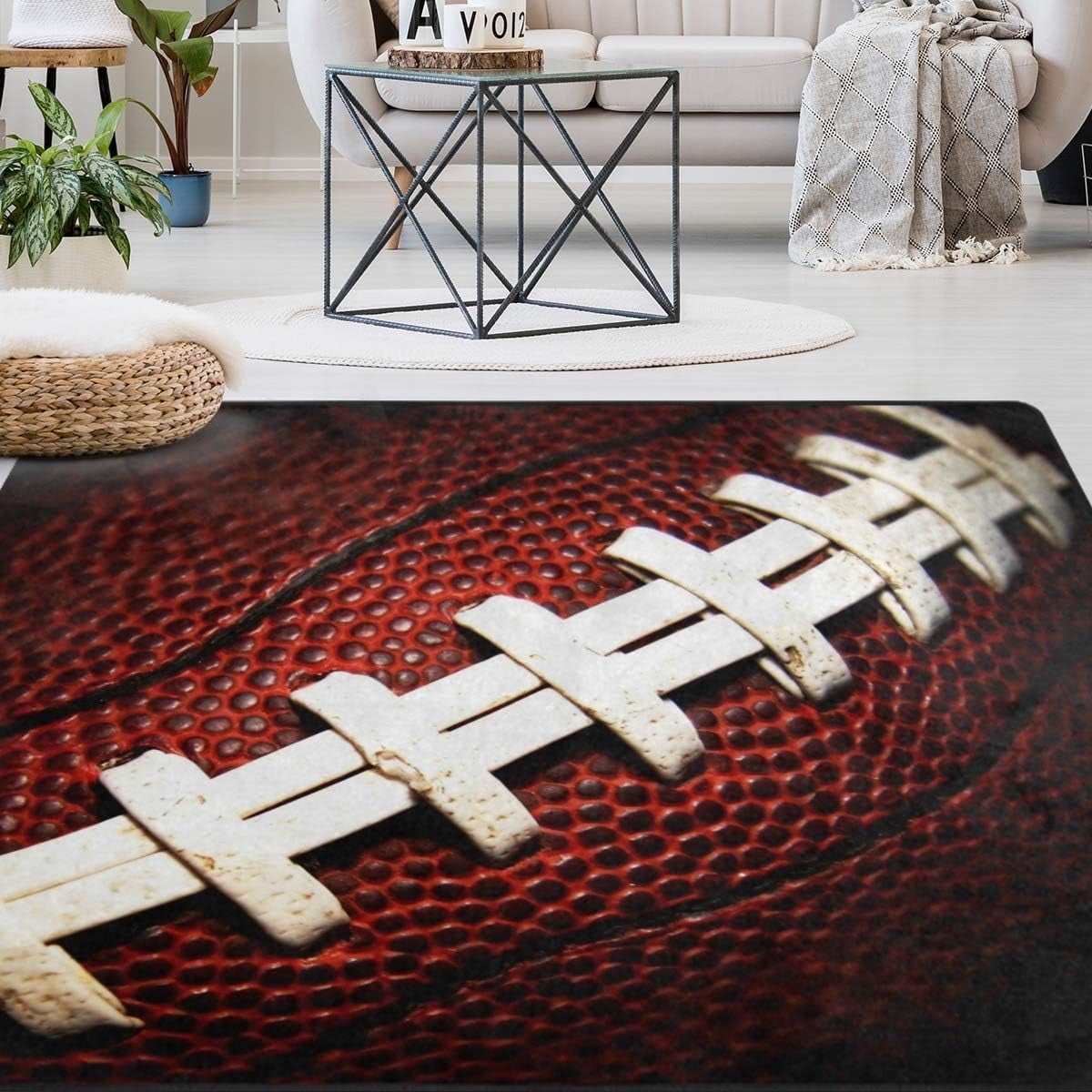 FREEAM Sport Football Non Slip Area Rug for Living Dinning Room Bedroom ...
