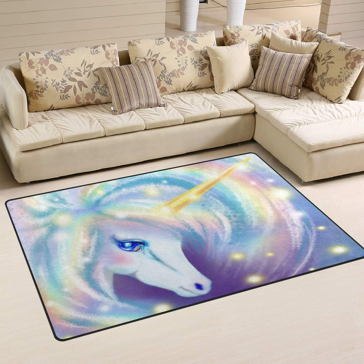 FREEAM Unicorn Non Slip Area Rug for Living Dinning Room Bedroom ...