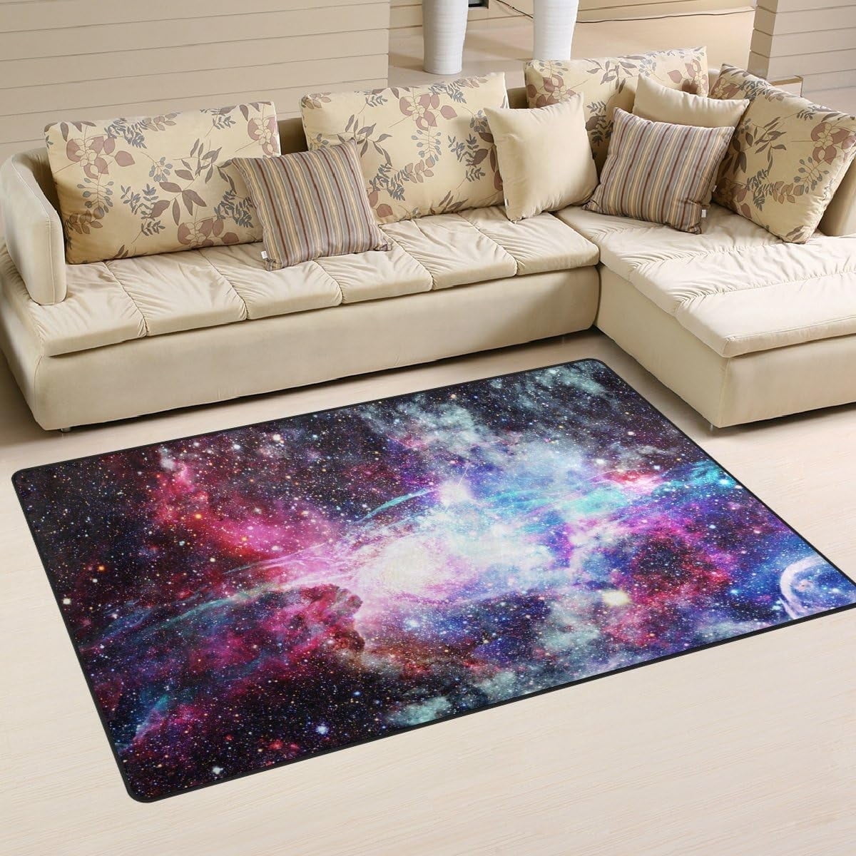 FREEAM Universe Galaxy Space Non Slip Area Rug for Living Dinning Room ...