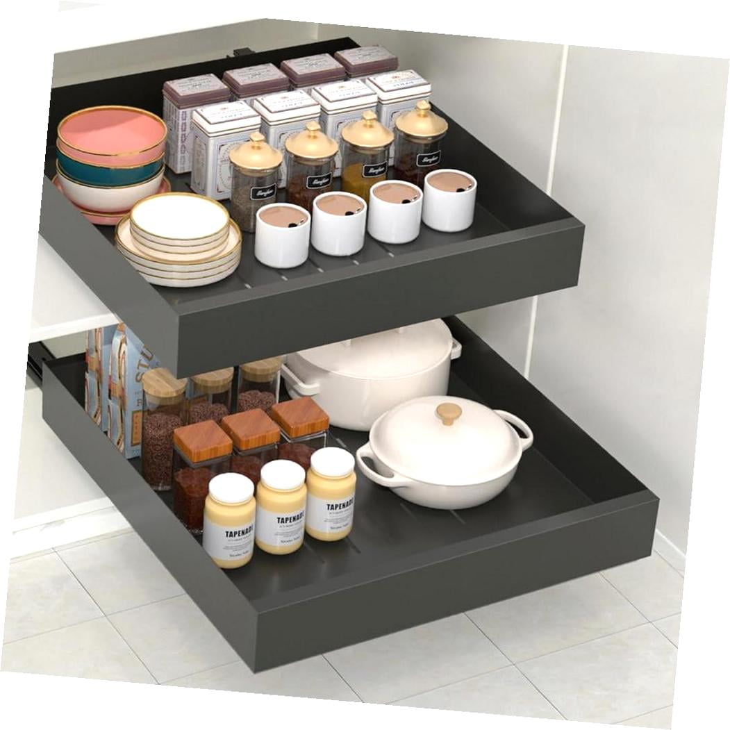FREEAMG 1-Pack Retractable Cabinet Organizer – Enhanced 2-Slide Rail ...