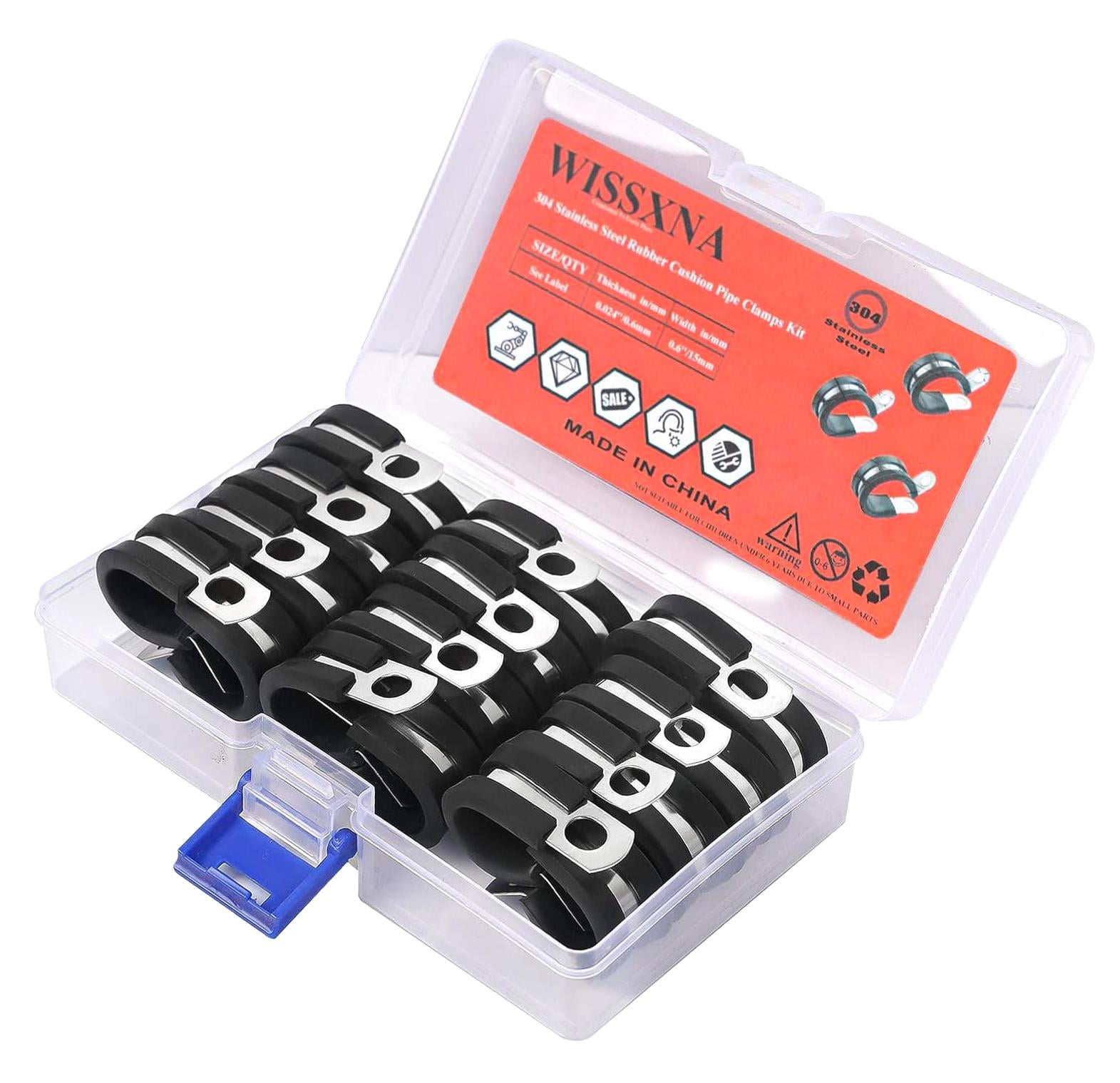 FREEAMG 1'' Wire Cable Clamps Set- 304 Steel Cushioned Loom Cable ...