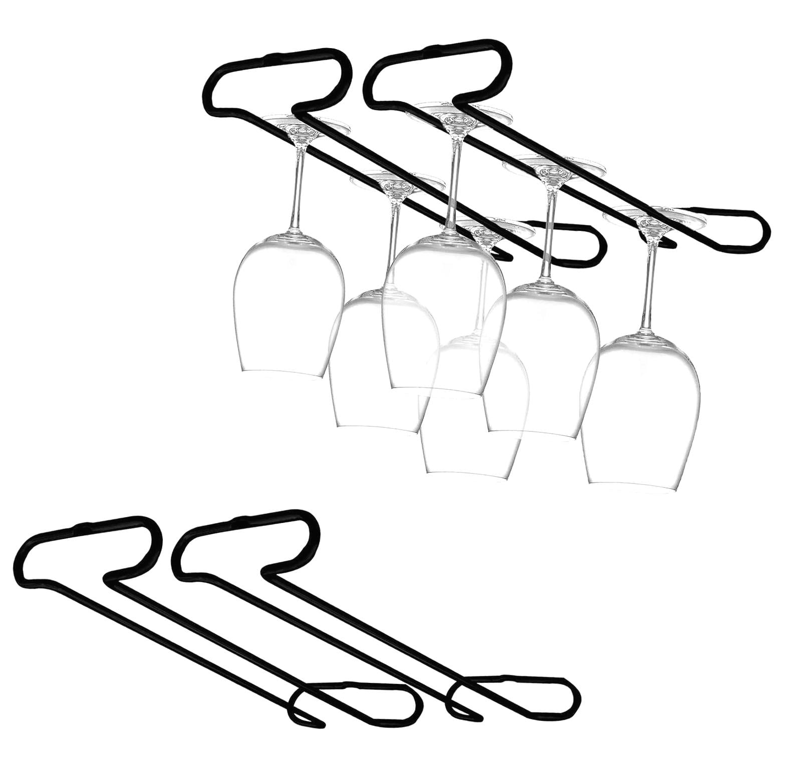 FREEAMG 10.2 Inch Under Cabinet Glass Rack in Black, 4 Pack, Wire ...