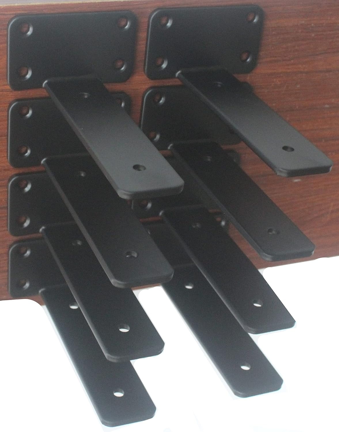 FREEAMG 10 Pack - 6 inch Black Hidden L Shelf Bracket (1/5 Inch Thicked ...