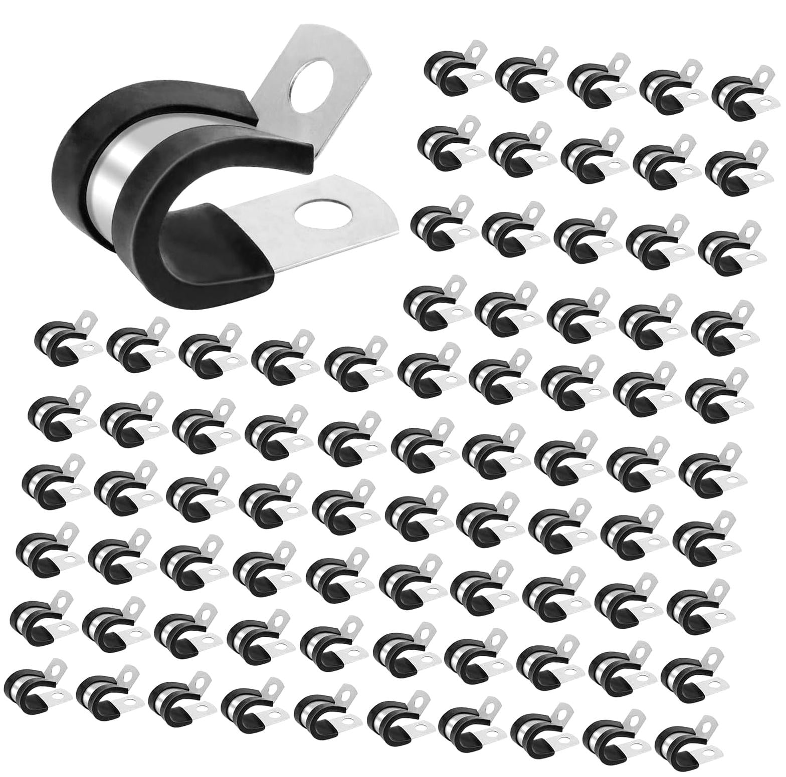 FREEAMG 100 Pack 1/2 Inch Steel Cable Clamp, M13 Insulated Cable Clips ...