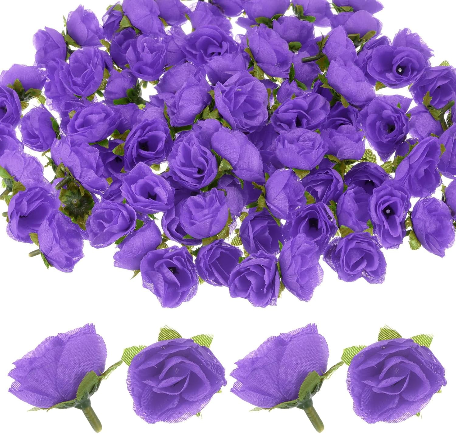 FREEAMG 100-Pack Artiial Roses Heads, 1.2 In Small Silk Faux Rose Head ...