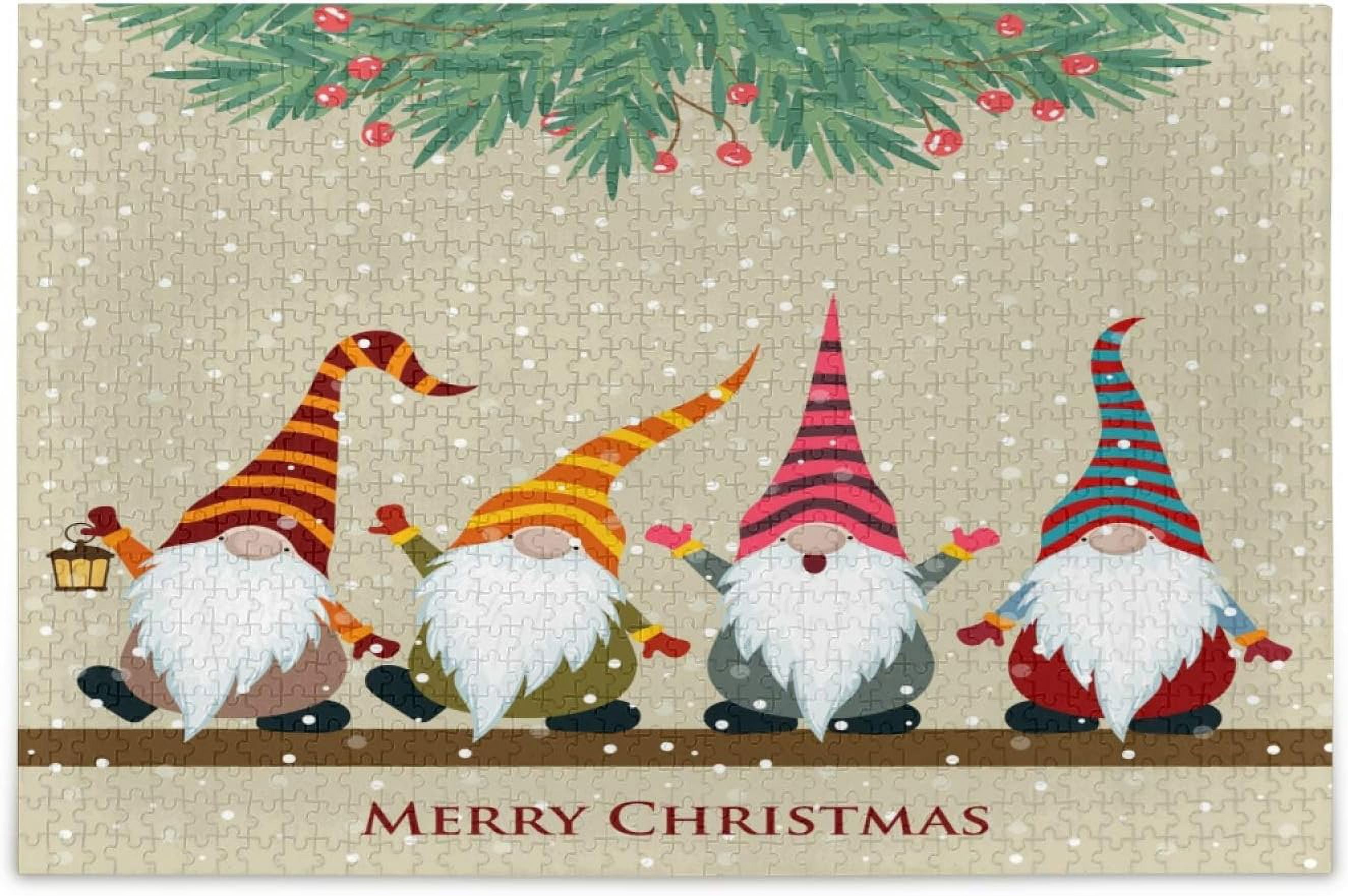 FREEAMG 1000 Piece Jigsaw Puzzle for Adults Kids, Christmas Gnomes ...