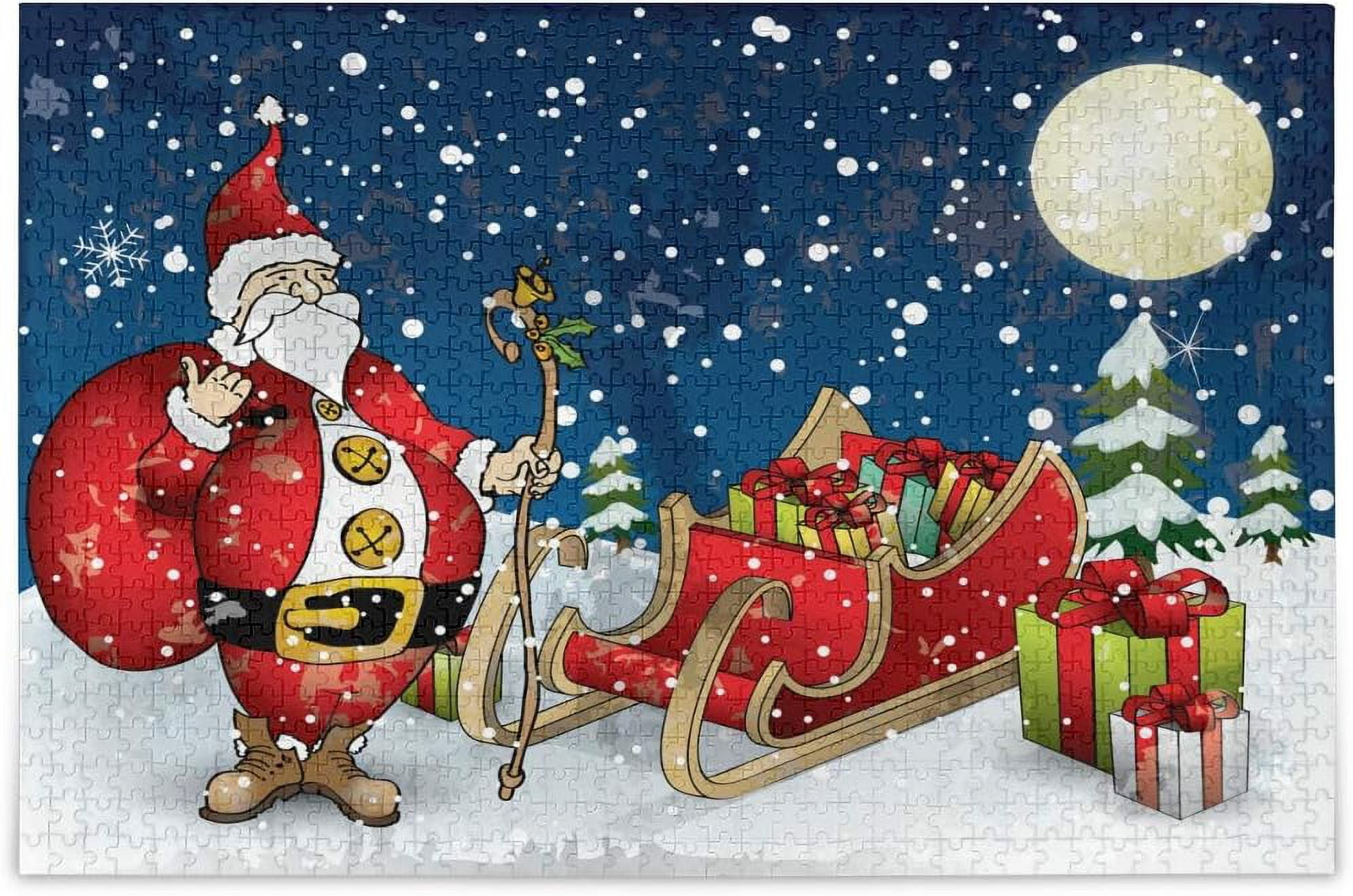 FREEAMG 1000 Piece Jigsaw Puzzle for Adults Kids, Christmas Santa Claus ...