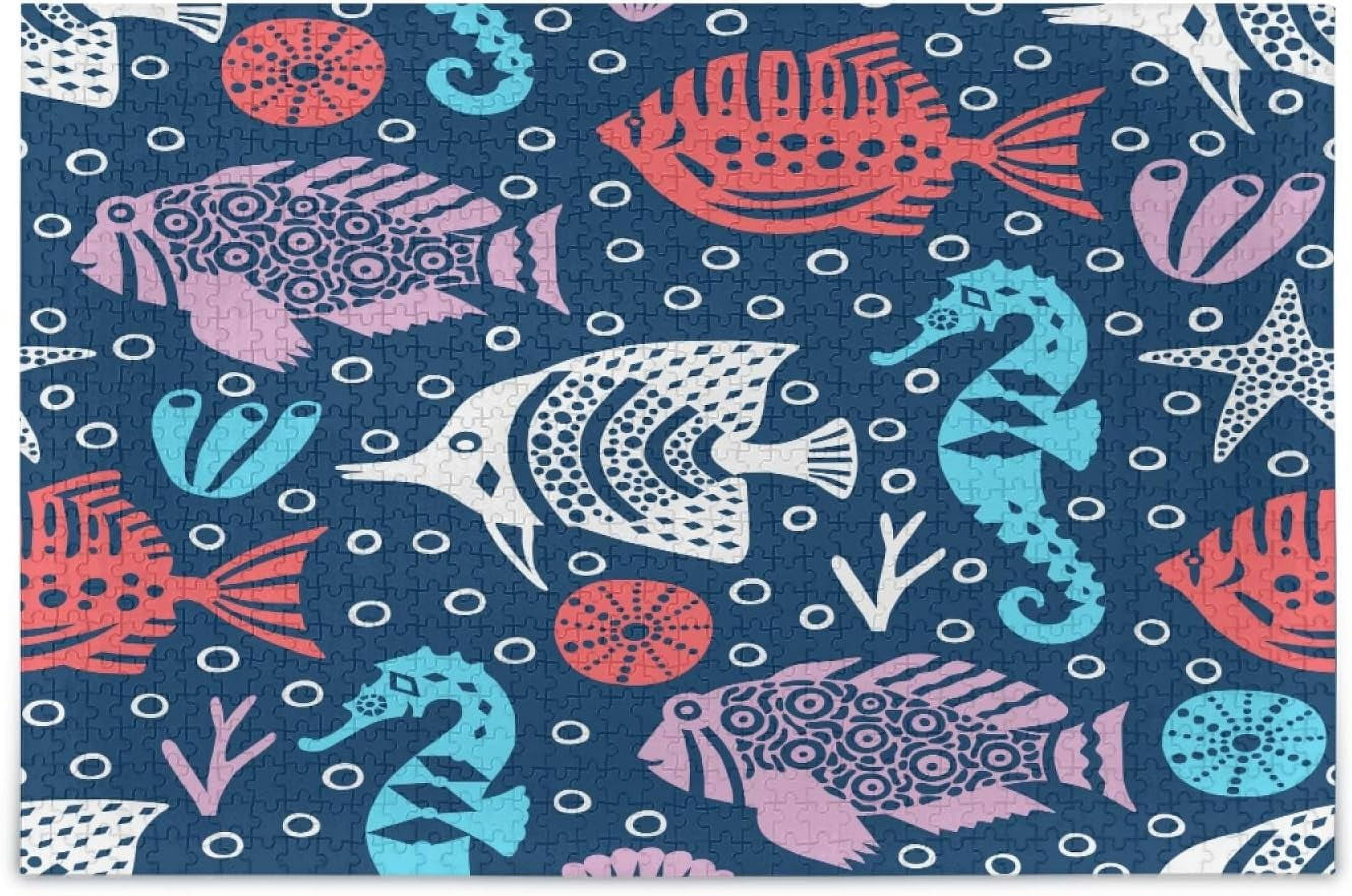 FREEAMG 1000 Piece Jigsaw Puzzle for Adults Kids, Marine Life Fish ...