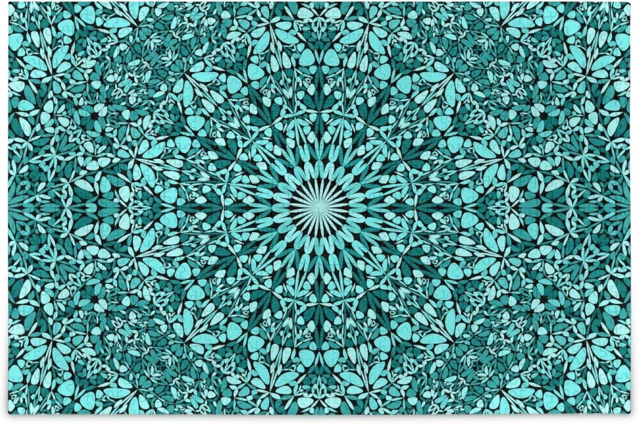 FREEAMG 1000 Piece Jigsaw Puzzle for Adults Kids, Teal Bohemian ...