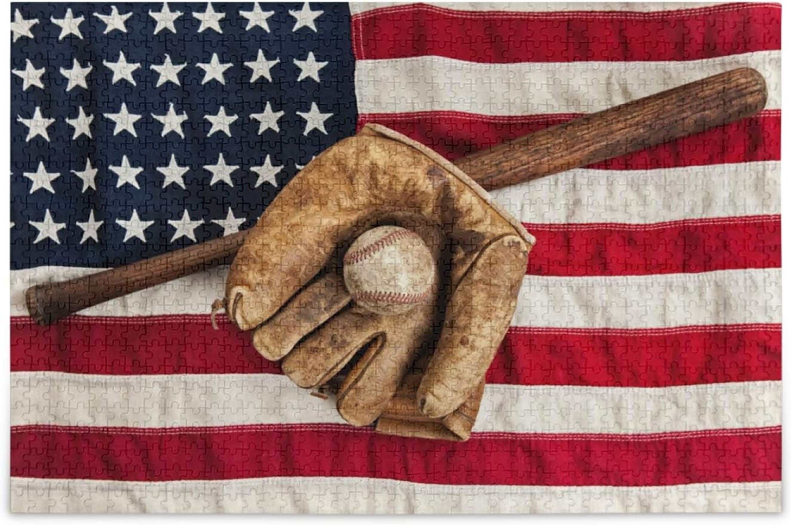 1000 Piece Jigsaw Puzzle for Adults Kids, Vintage Baseball Glove ...