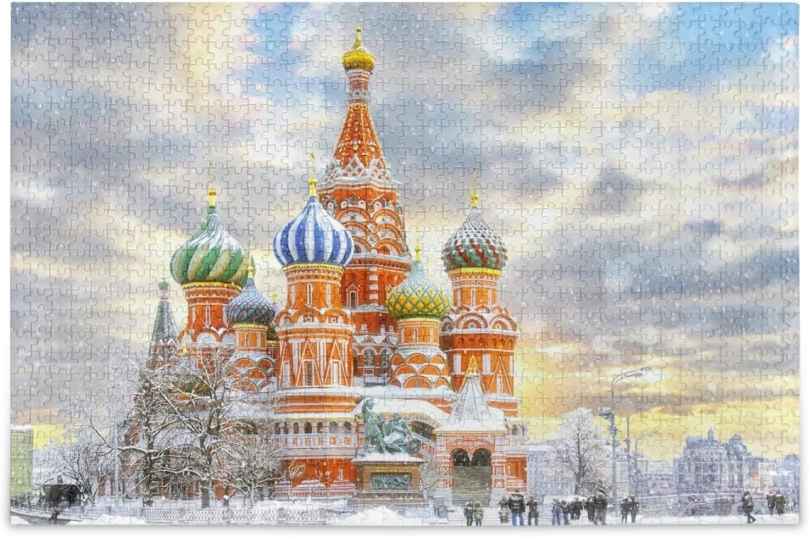 1000 Piece Jigsaw Puzzle for Adults Kids, Winter Moscow Red Square ...