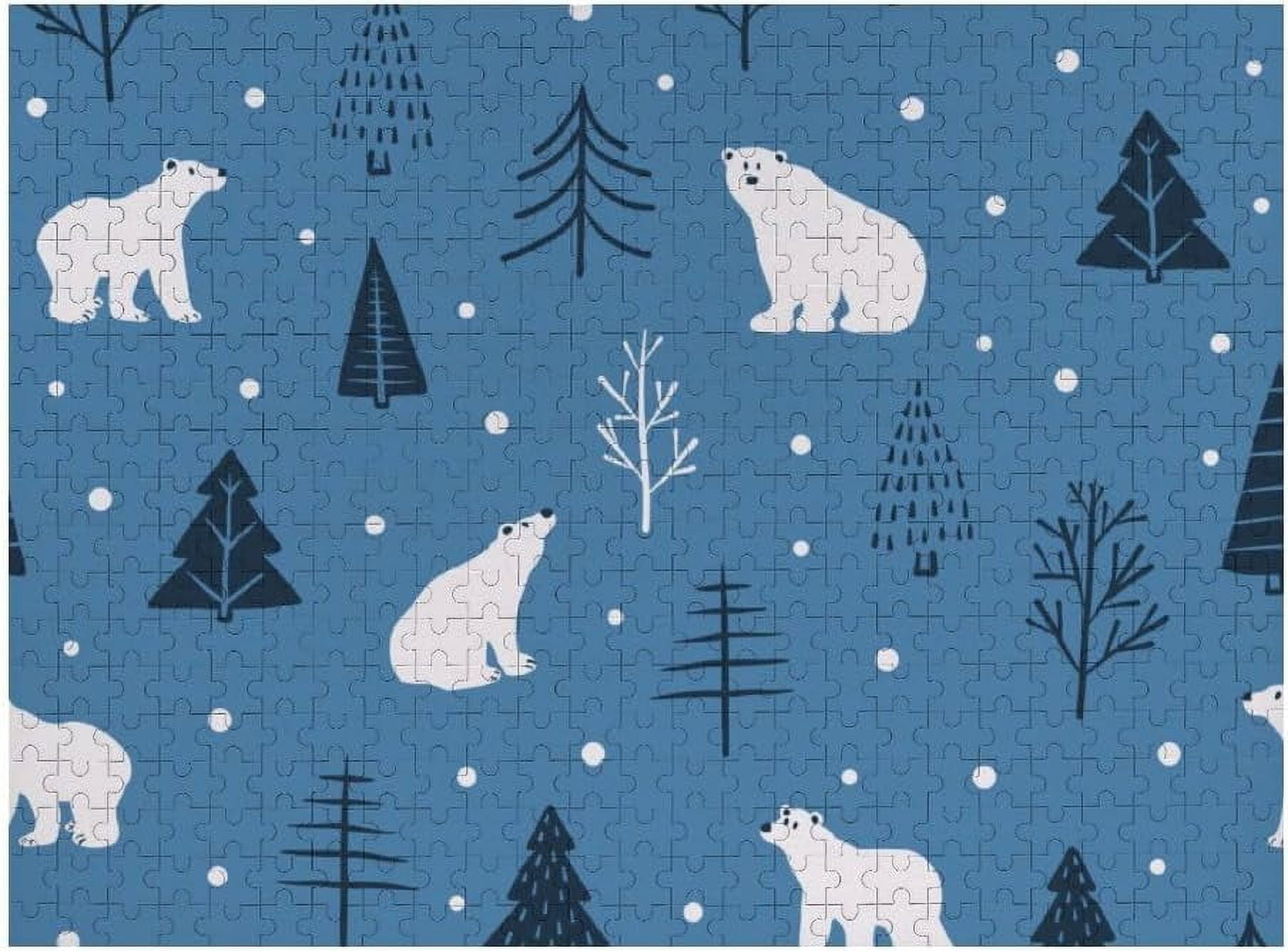 FREEAMG 1000 Piece Jigsaw Puzzle for Kids Adults - Polar Bears in Snowy ...