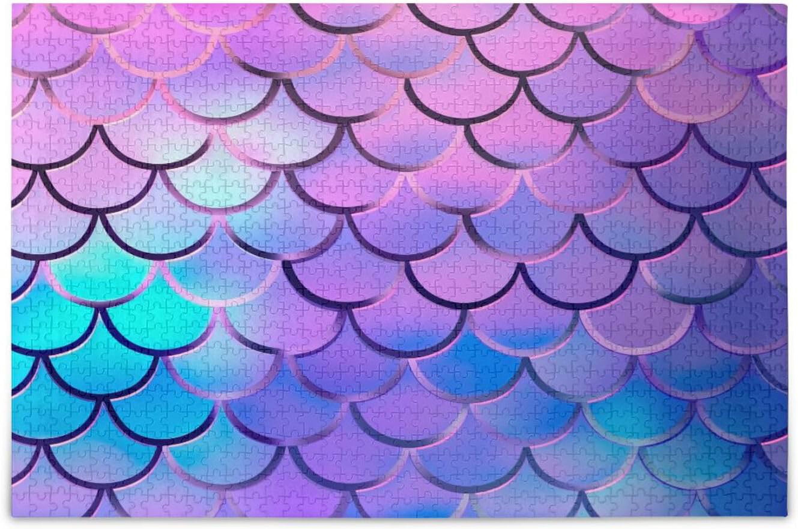 FREEAMG 1000 Pieces Beautiful Mermaid Scales Jigsaw Puzzle for Adults ...