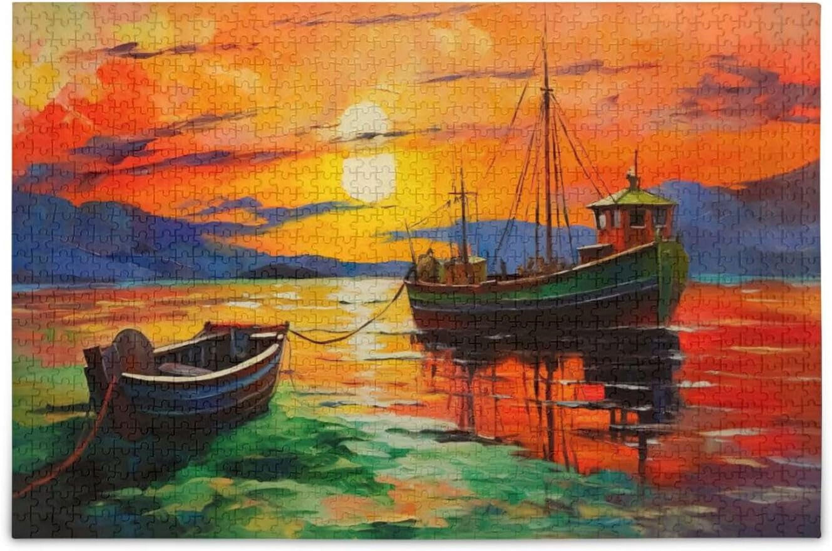 FREEAMG 1000 Pieces Beautiful Oil Painting Jigsaw Puzzle for Adults ...
