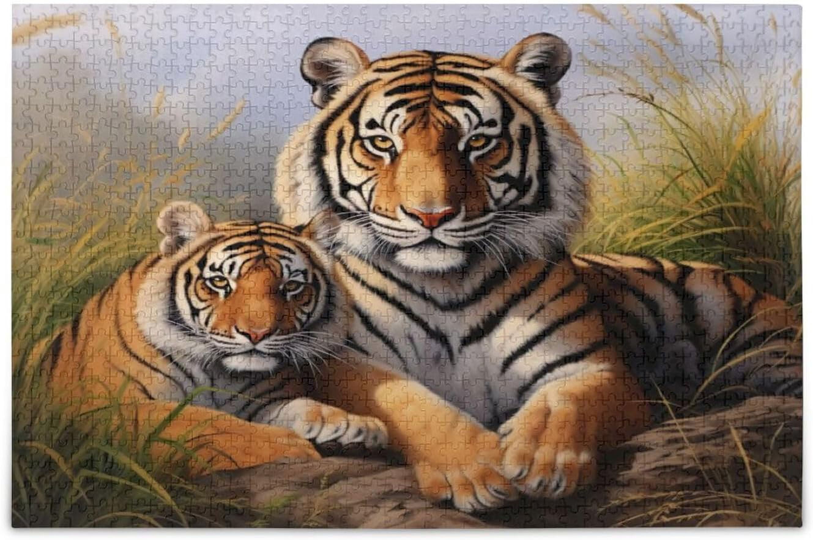 FREEAMG 1000 Pieces Beautiful Tiger Jigsaw Puzzle for Adults Teens Kids ...